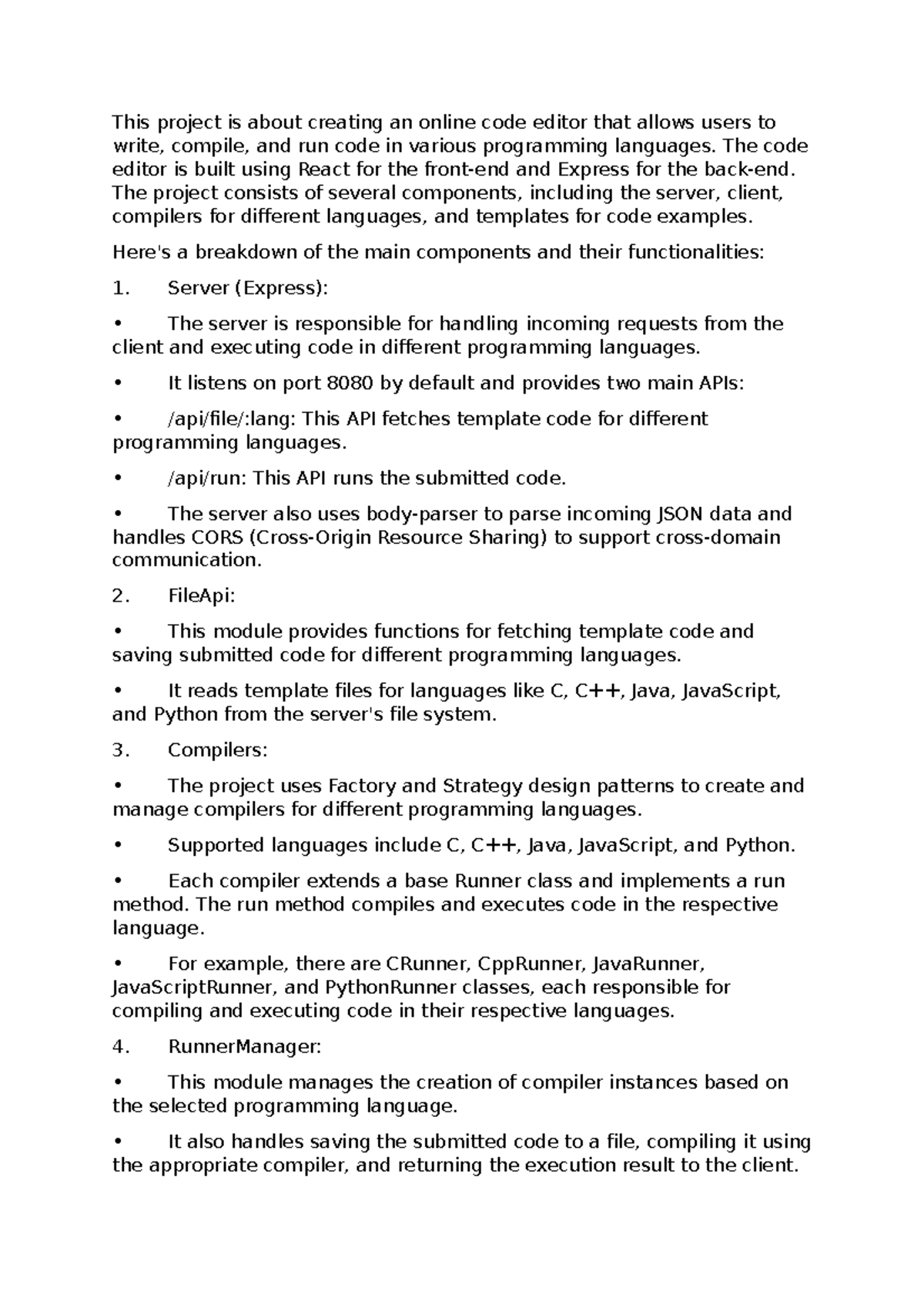 Code Verse Explanation - This project is about creating an online code ...