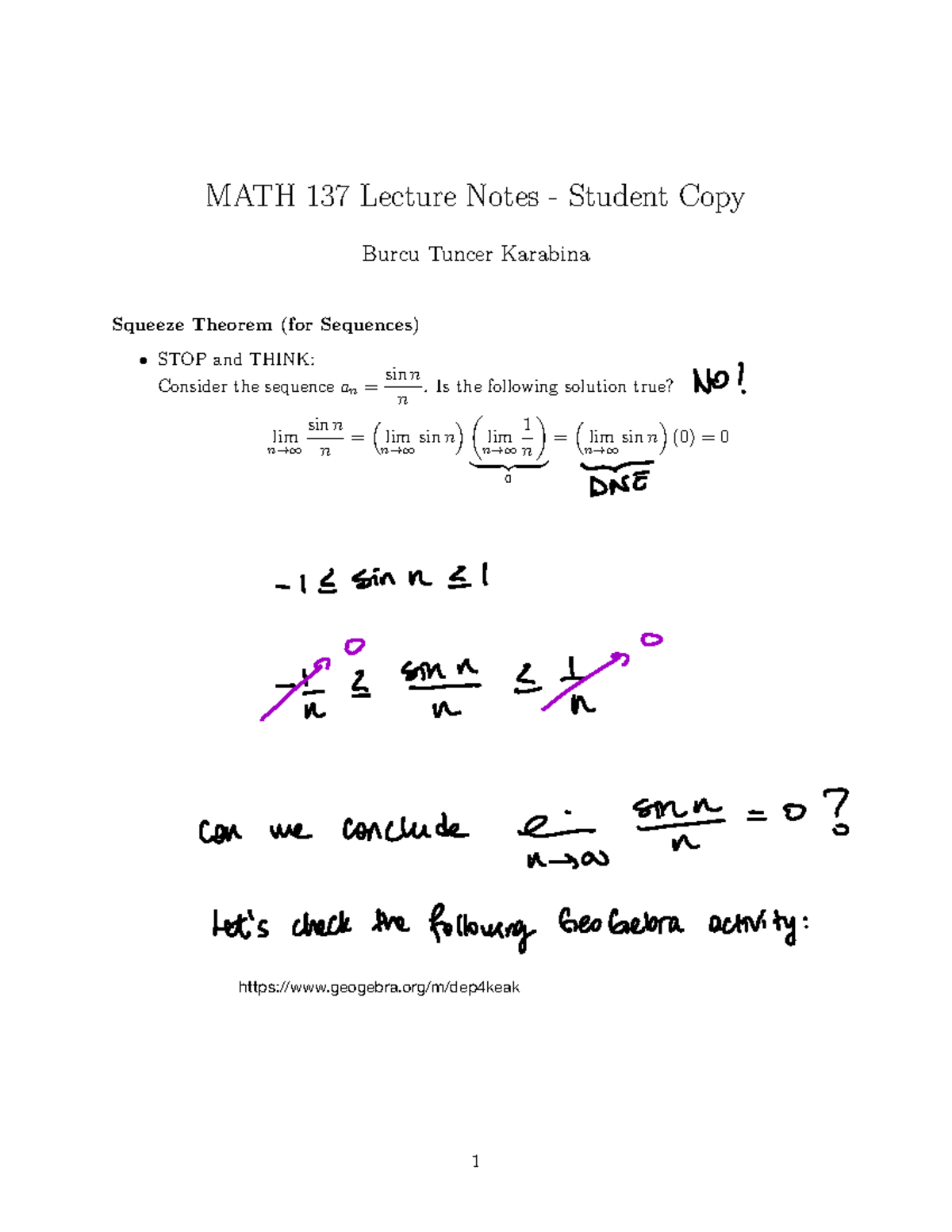 MATH 137 Week 3 Instructor Copy - MATH 137 Lecture Notes - Student Copy ...