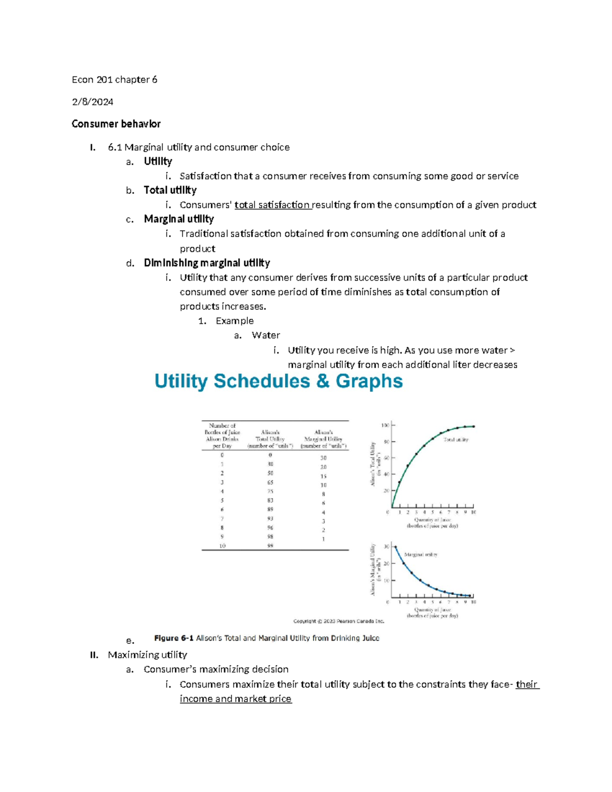 Econ 201, chapter 6 - brief review of econ 201 lecture 6 - Econ 201 chapter 6 2/8/ Consumer ...
