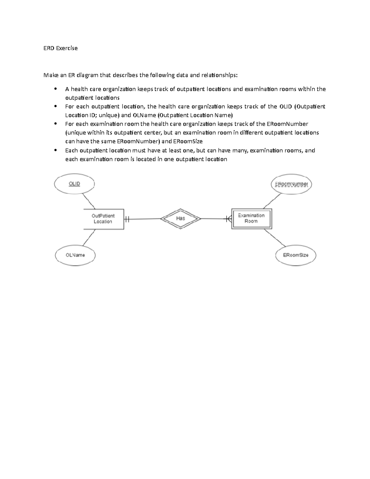 Erd Exercise 2 Erd Erd Exercise Make An Er Diagram That Describes The Following Data And 
