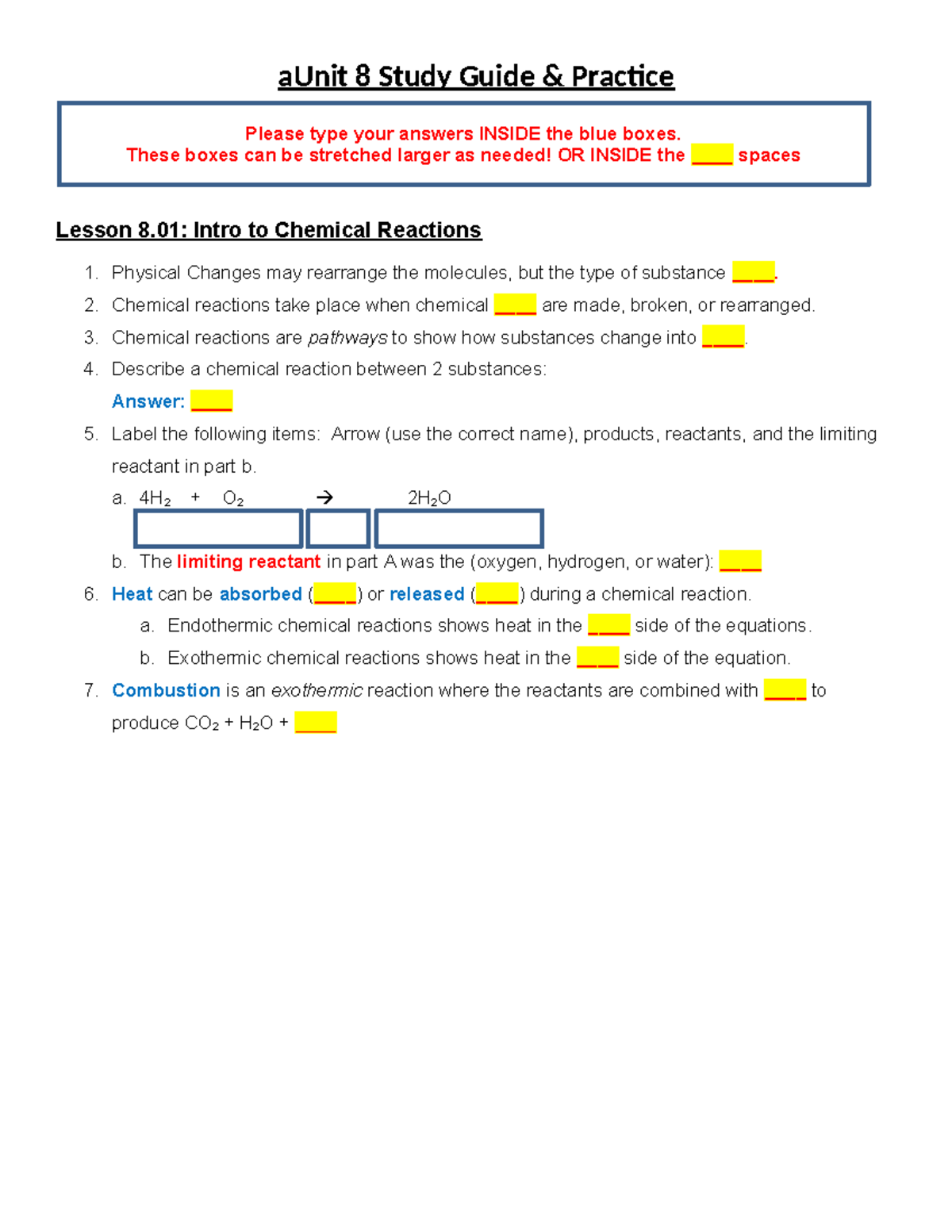 Unit 8 Study Guide - hhh - aUnit 8 Study Guide & Practice Lesson 8 ...