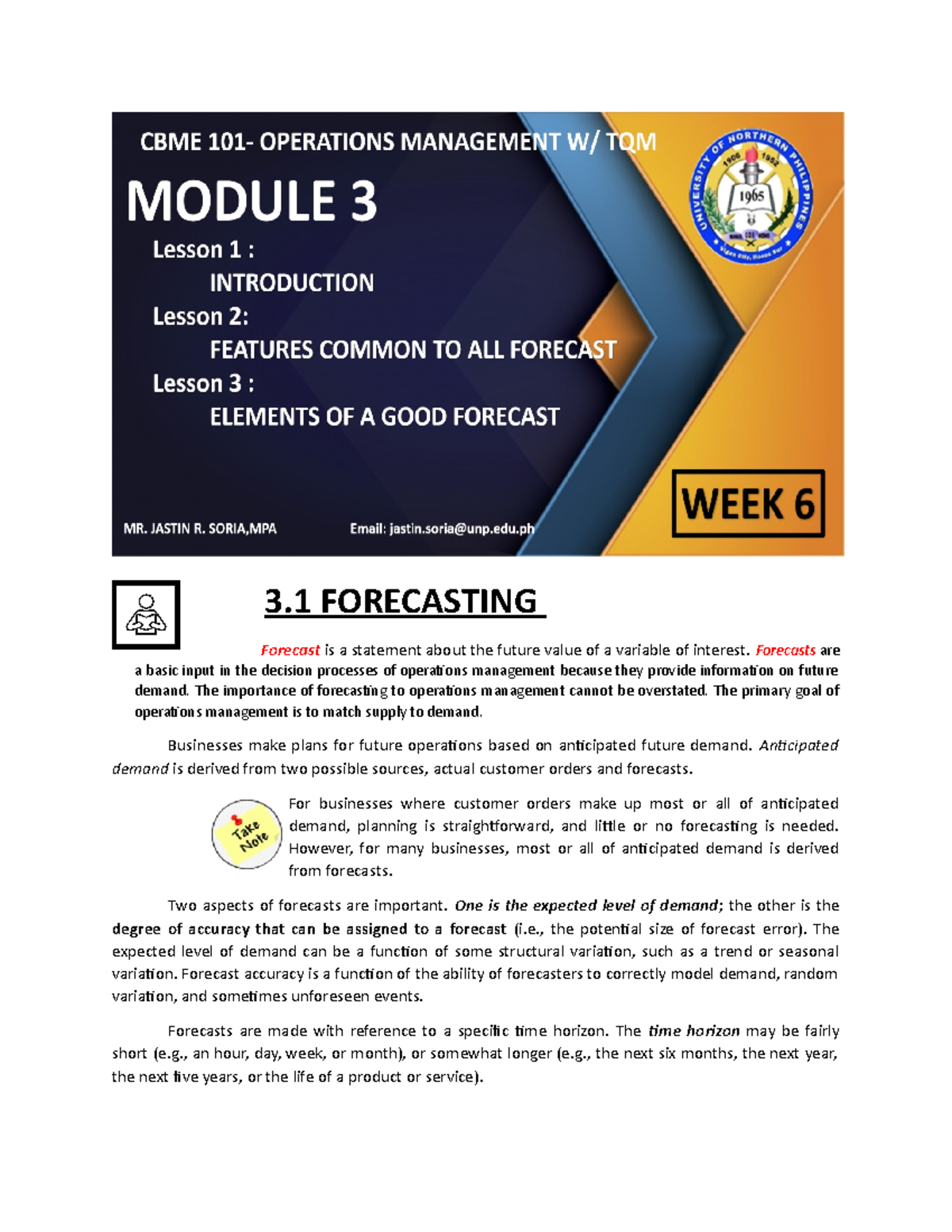 Week 6 - module 3 marketing subject for you - Financial Accounting and ...