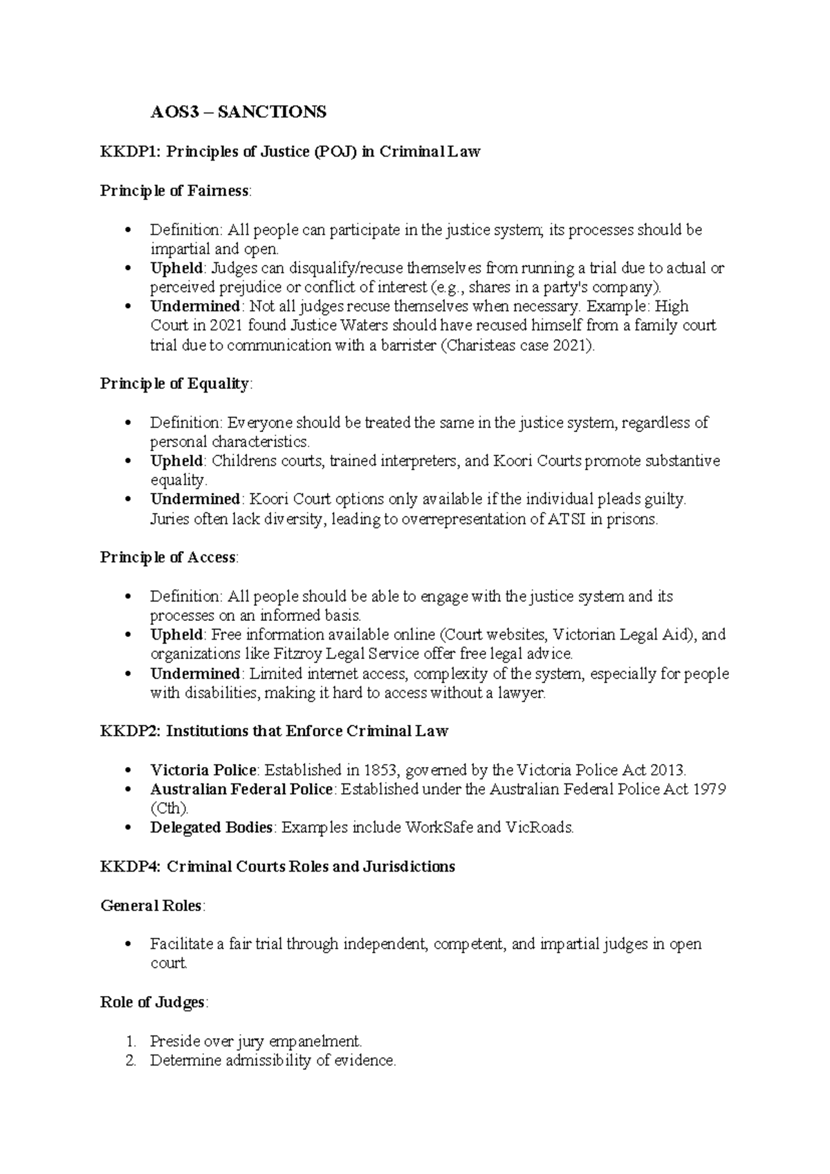 Legal AOS3 Revision Notes Organised - Studocu