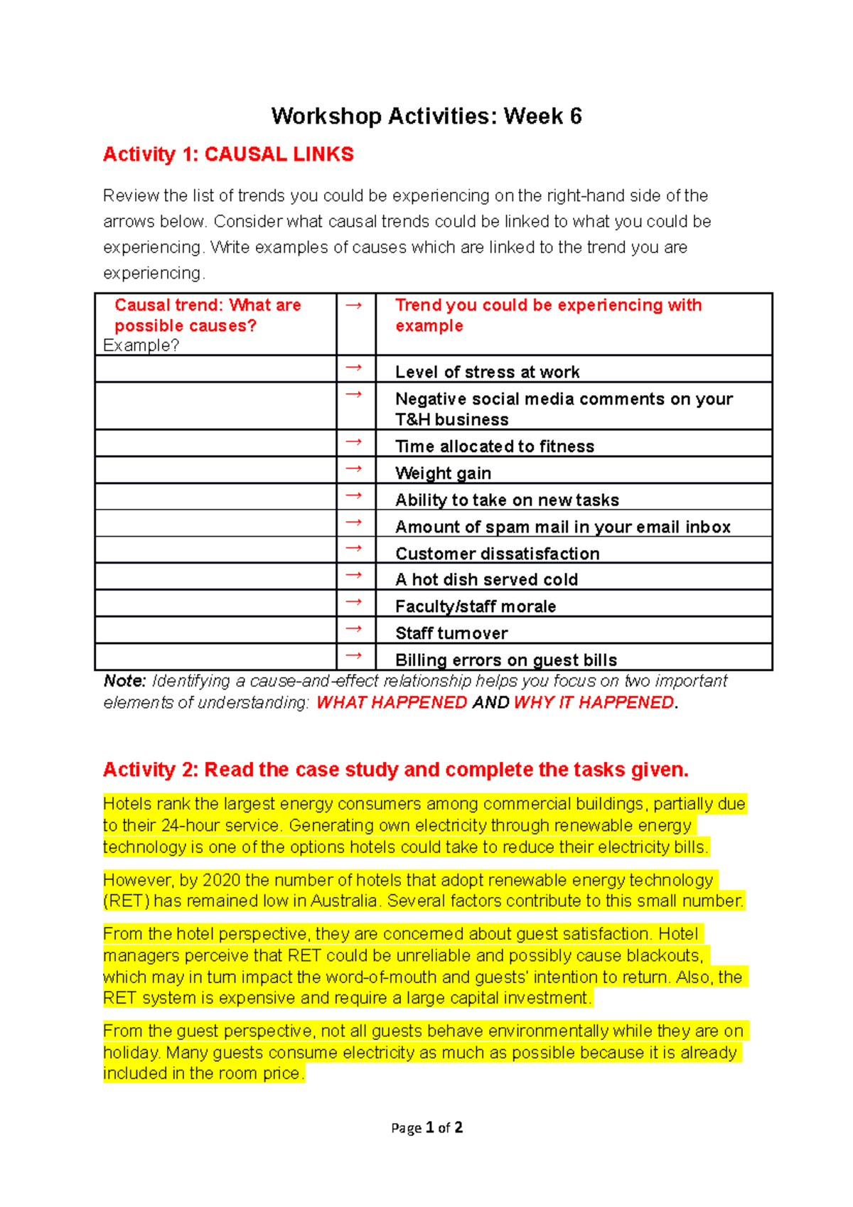 Workshop Week 6 Student Activity - 3201THS - Griffith - Studocu