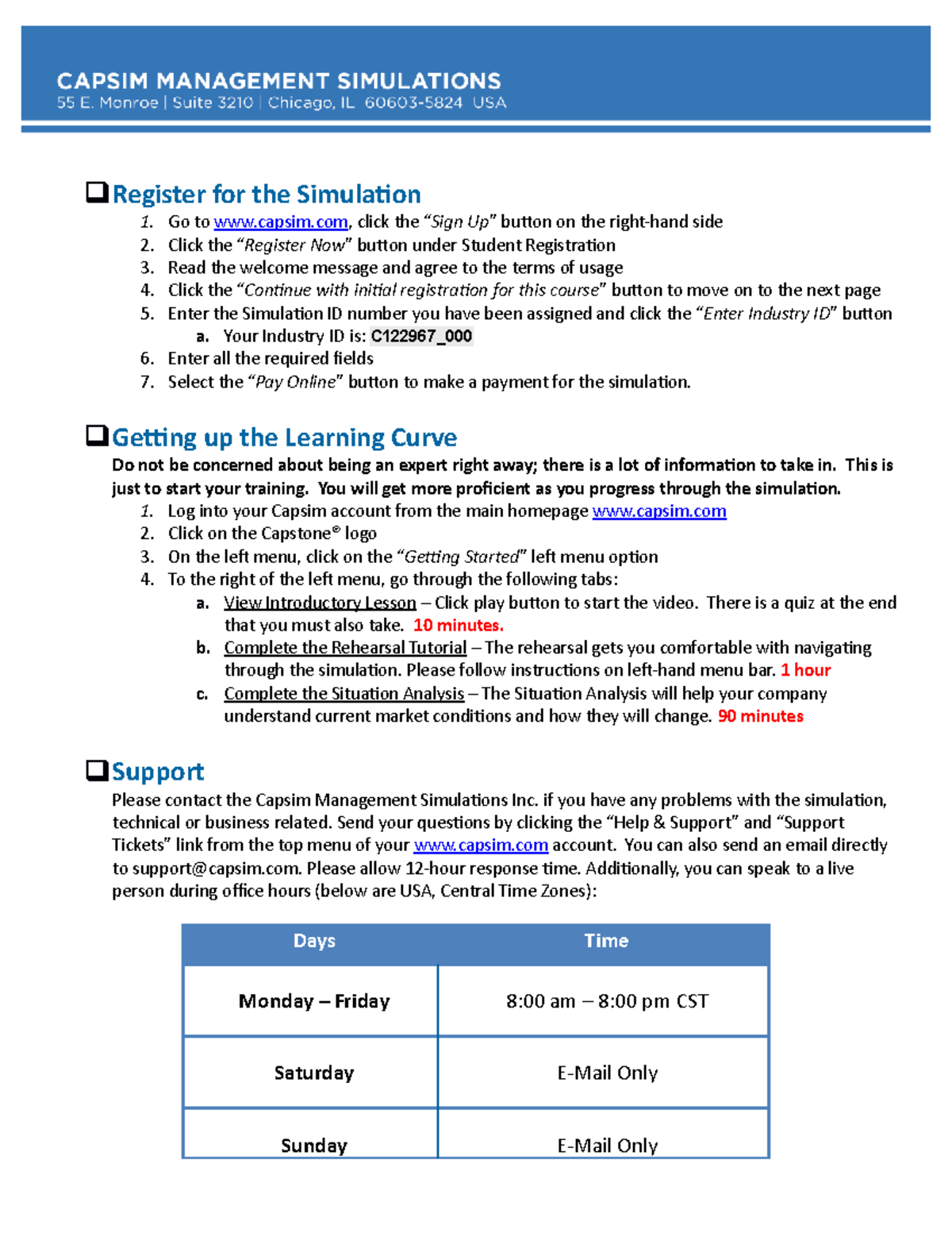 Capstone Getting Started C122967 000 MGMT471W 905am - Register for the ...