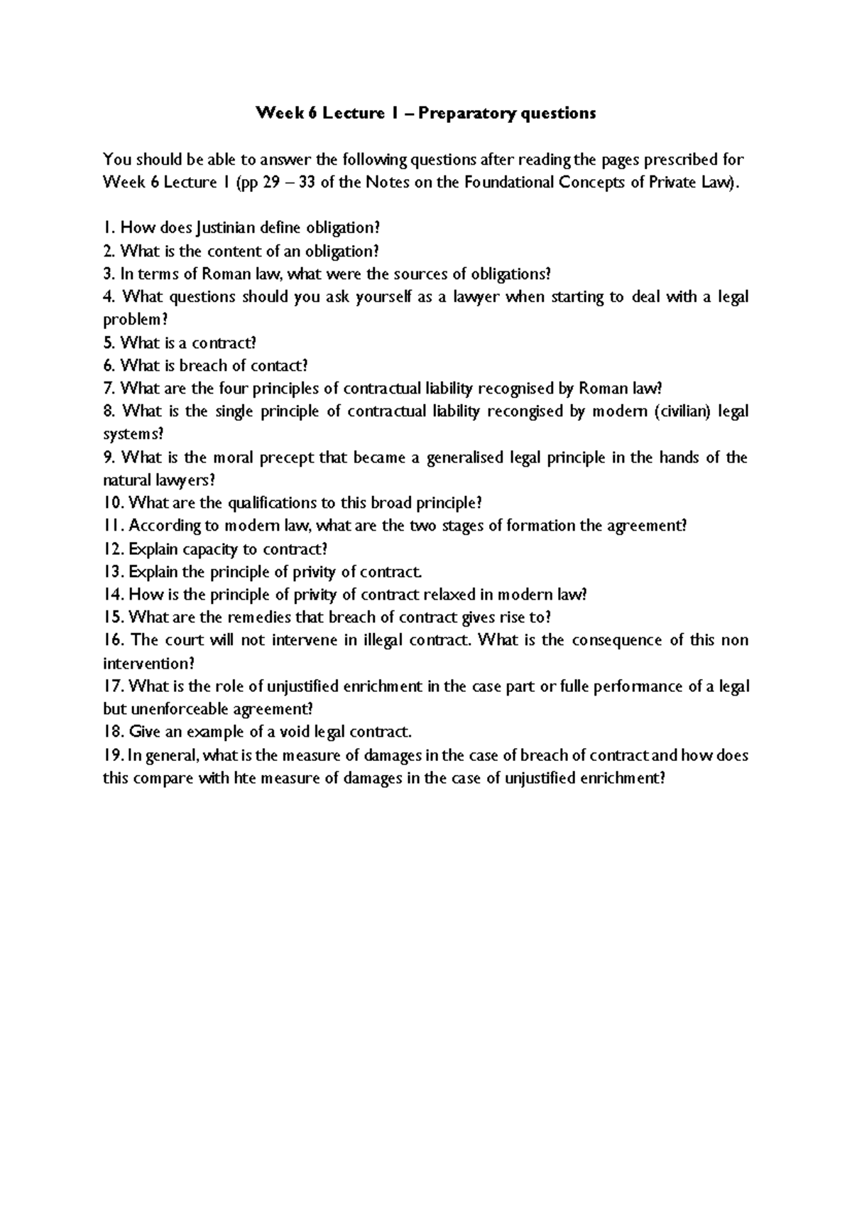 Preparatory questions for Week 6 Lecture 1 - Week 6 Lecture 1 ...