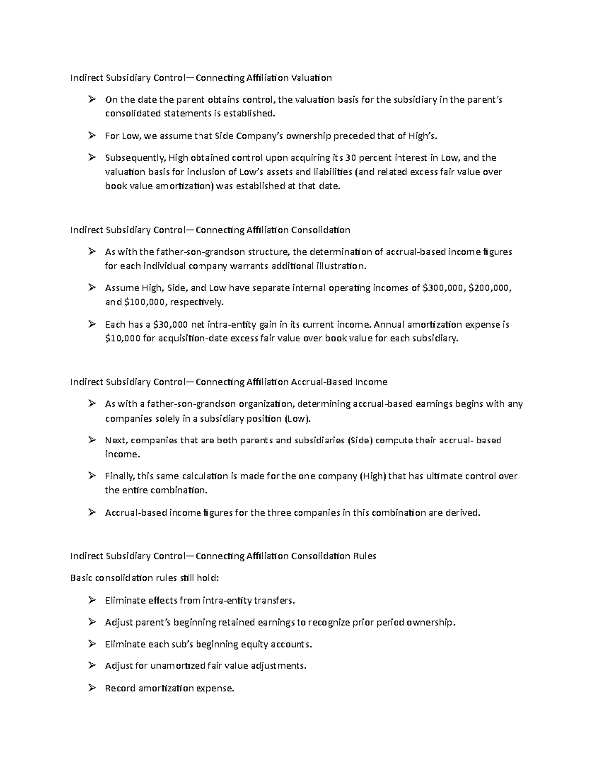 Lecture Notes 7 b - Indirect Subsidiary Control—Connecting Affiliation ...