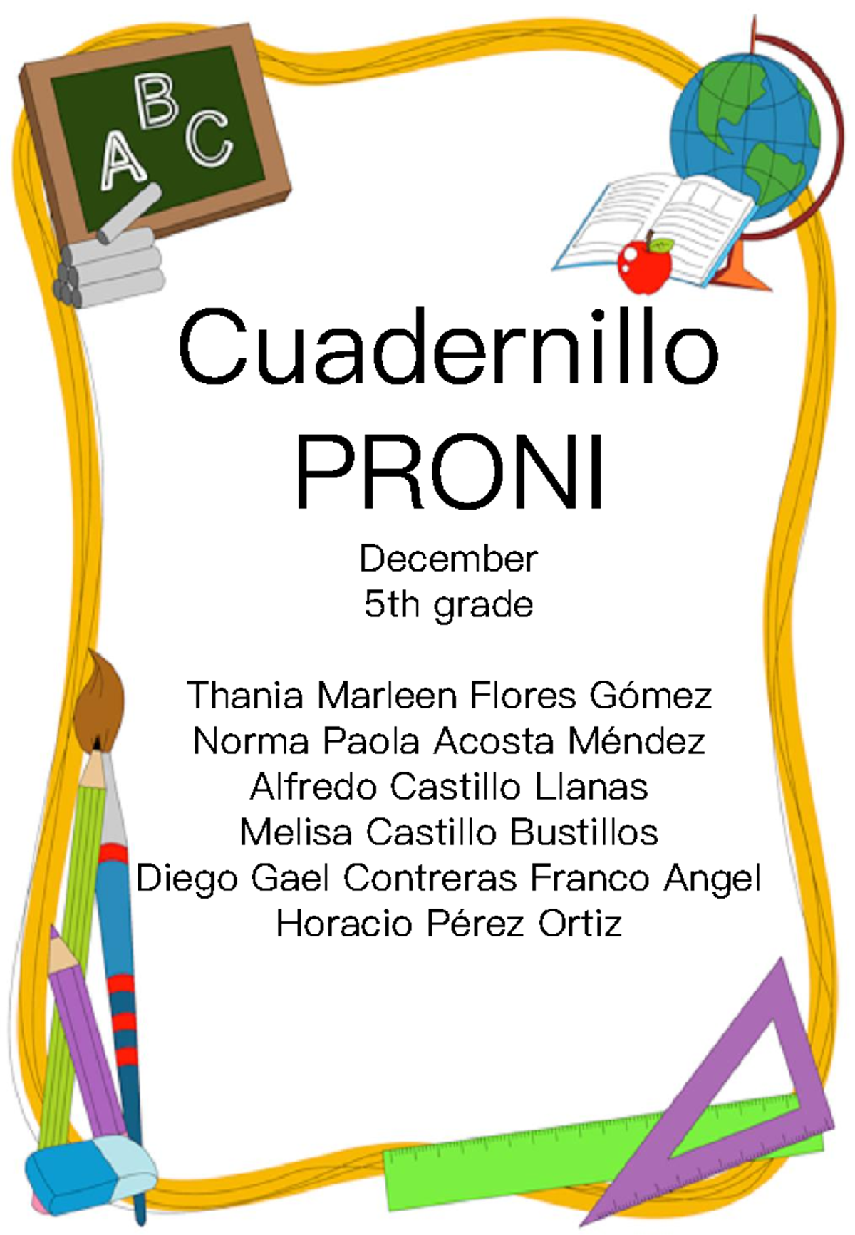 Ejemplo de cuadernillo con planeación - Cuadernillo PRONI December 5th grade Thania Marleen ...
