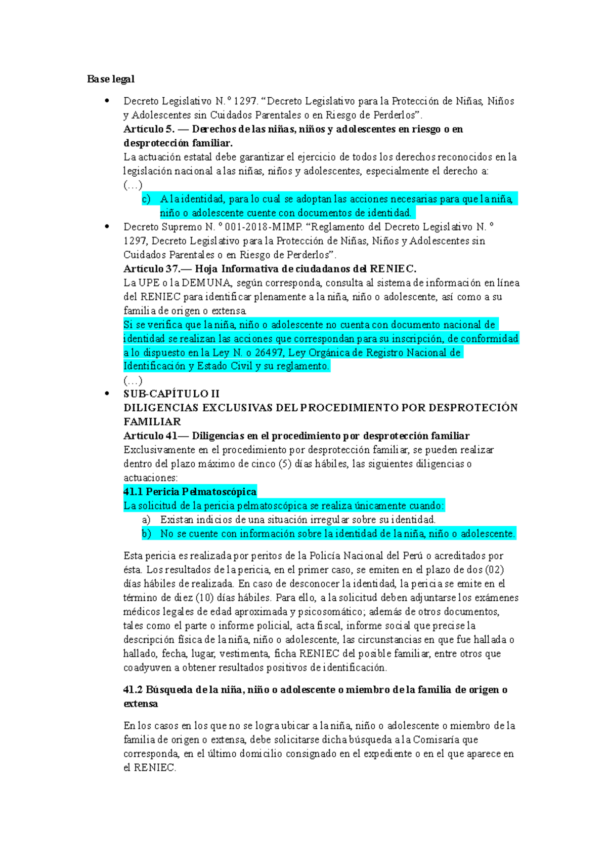 Base legal - Decreto Legislativo - Base legal Decreto Legislativo N. o ...