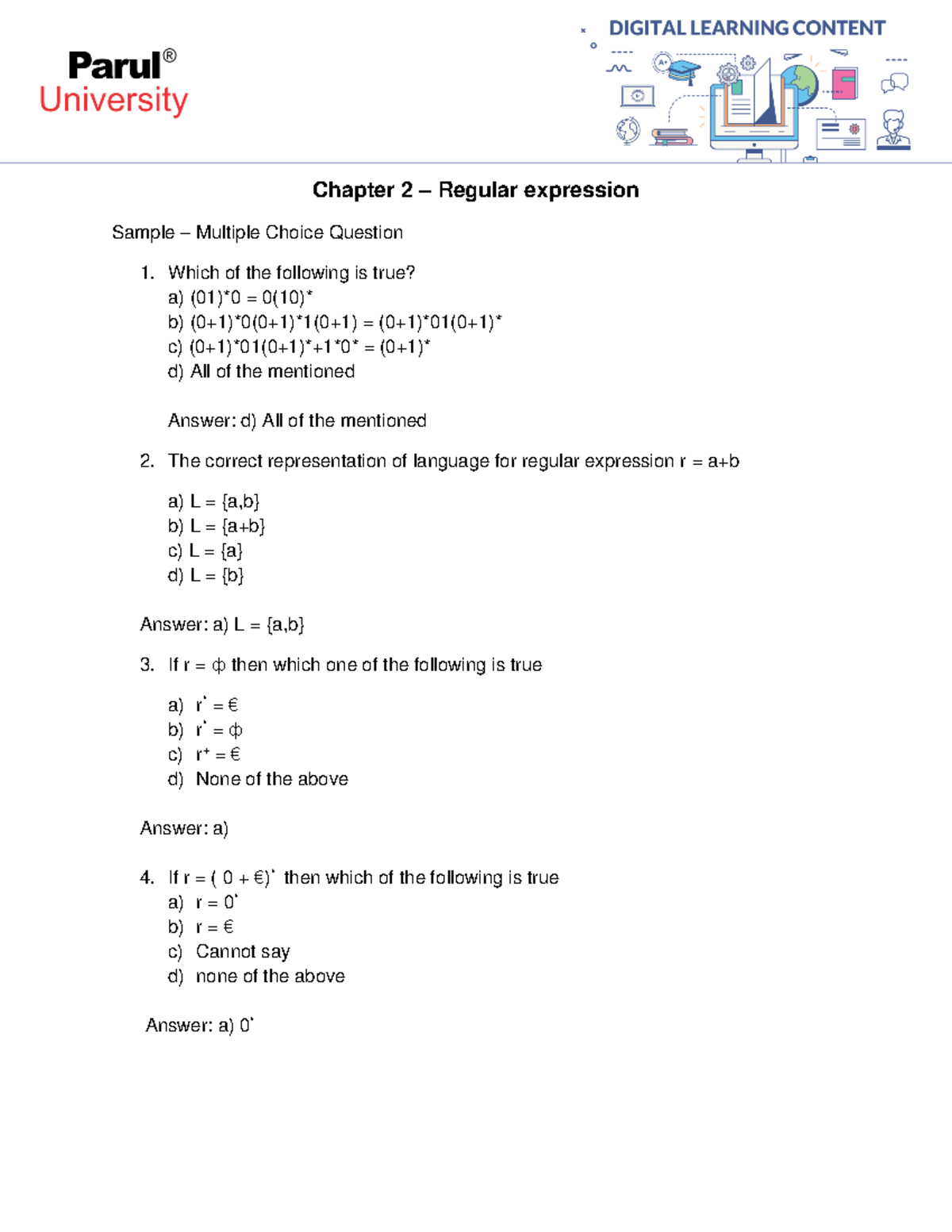 Assessment 203105305-1-2 - Chapter 2 – Regular expression Sample ...