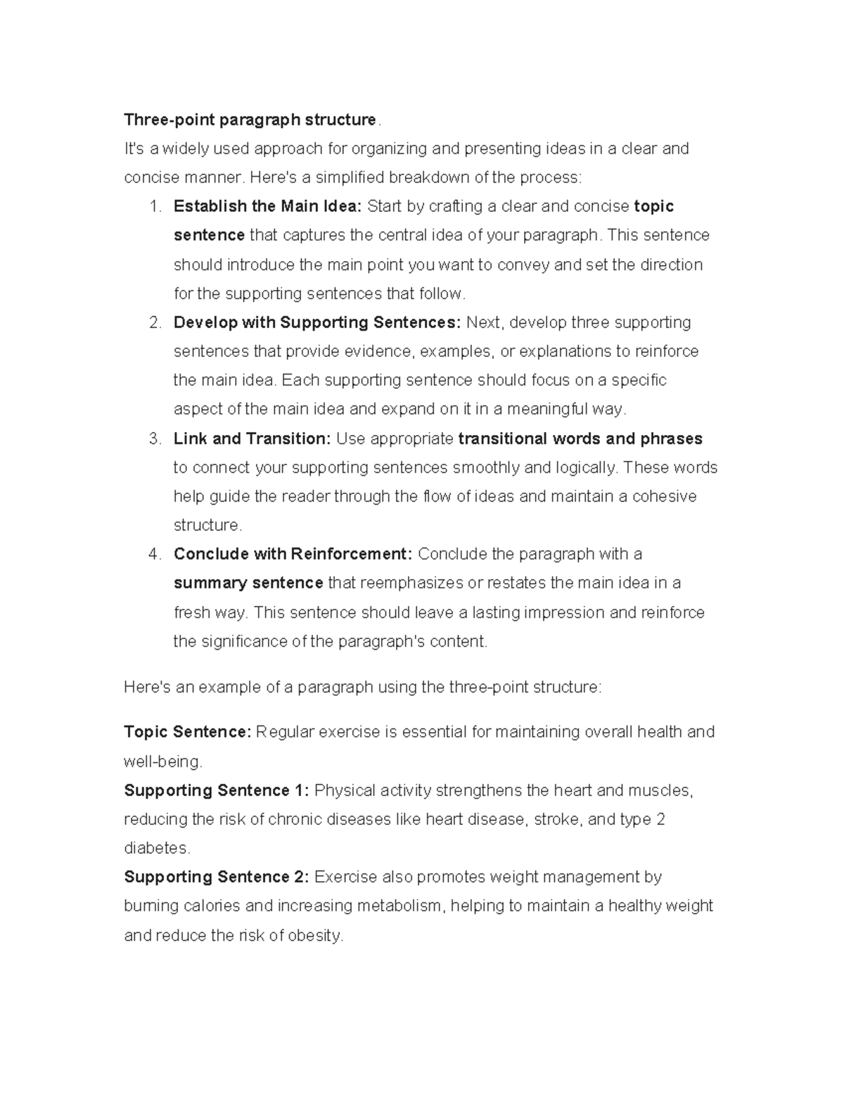 Three point paragraph structure - It's a widely used approach for ...