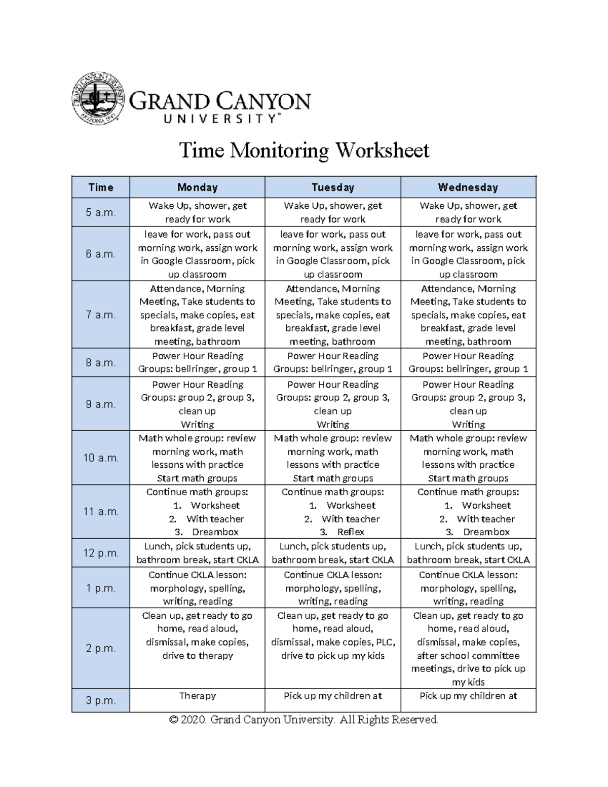 Time Monitor Worksheet - Time Monitoring Worksheet Time Monday Tuesday ...