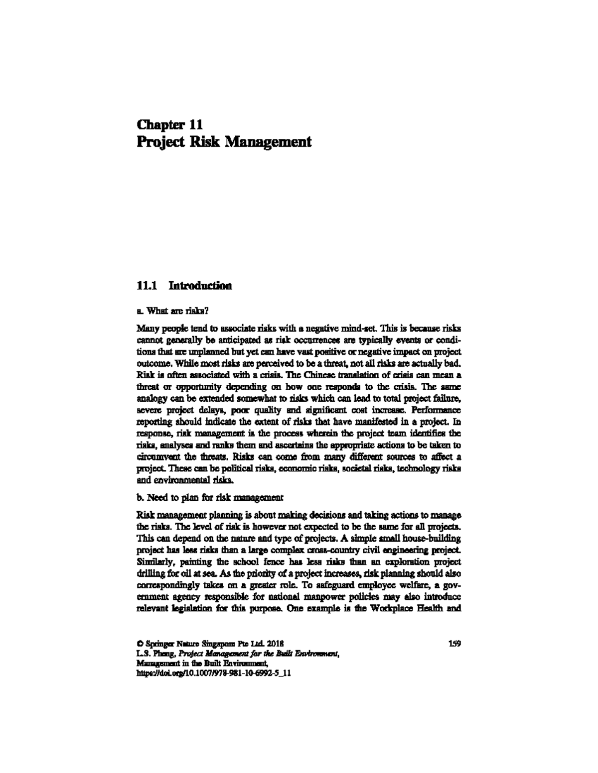 Chapter 11 Project Risk Management - PM5101 - NUS - Studocu