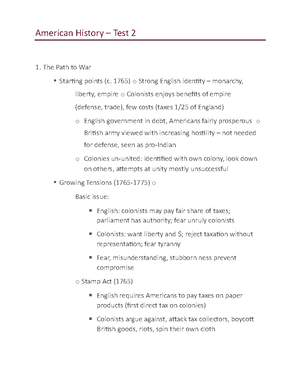 American History Notes - Test 1 - – 25,000 B. – Human beings exit ...