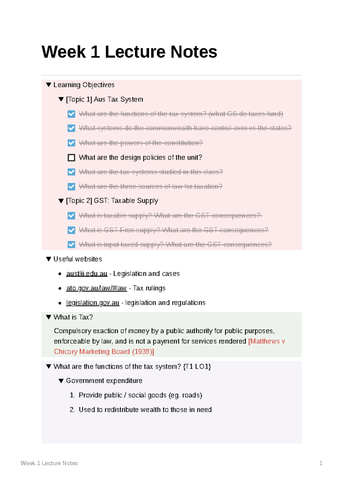 Week 1 Lecture Notes - Week 1 Lecture Notes Learning Objectives [Topic ...