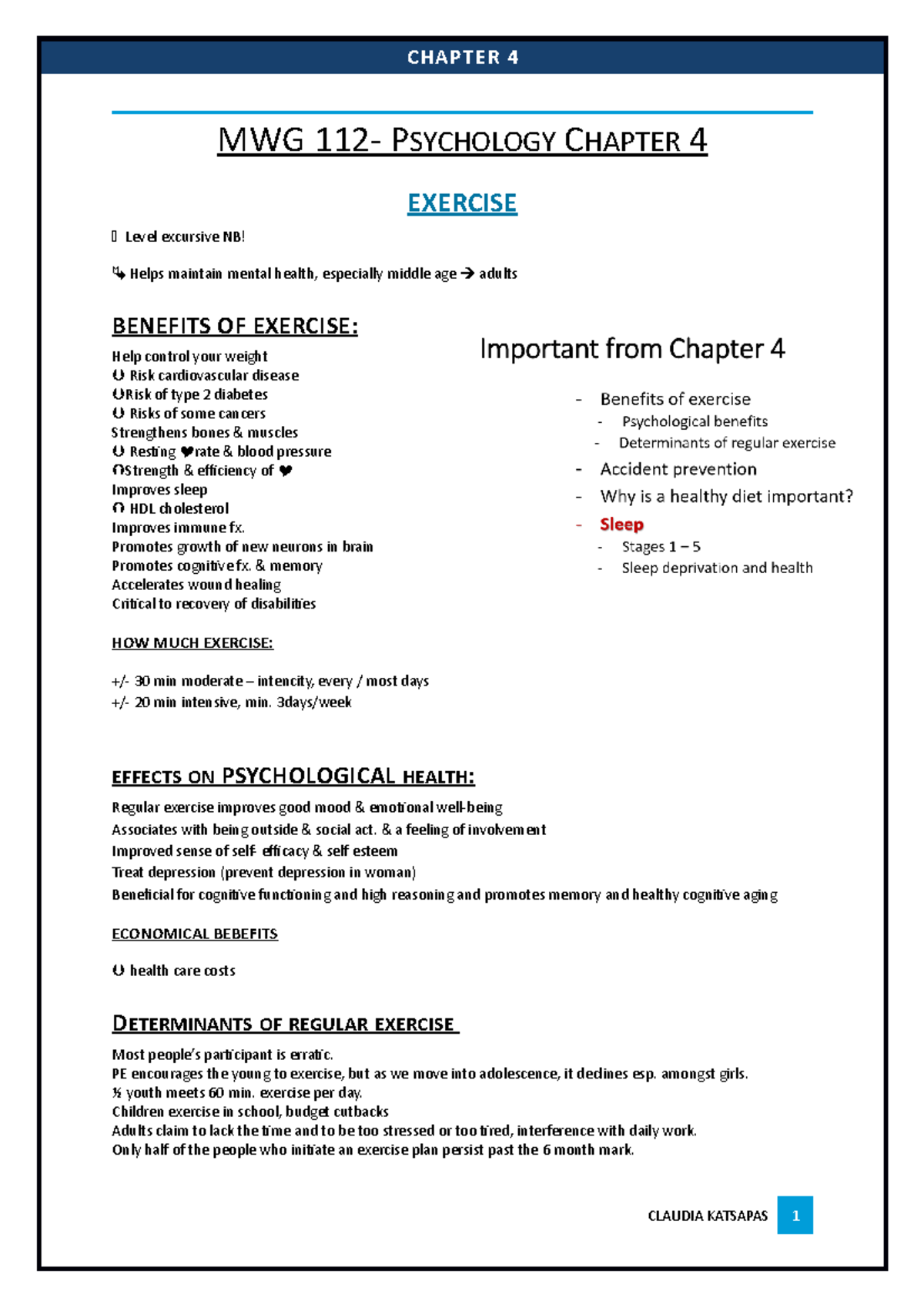 Psychology Chapter 4 - Summaries - MWG 112- P SYCHOLOGY CHAPTER 4 ...