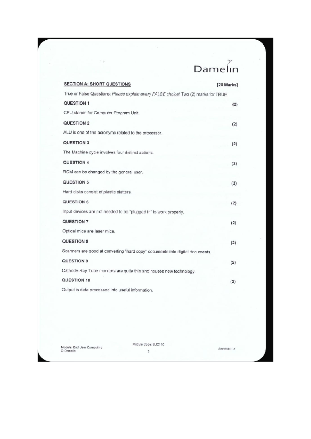 EUC 5 - Tutorials - IT1 - Studocu