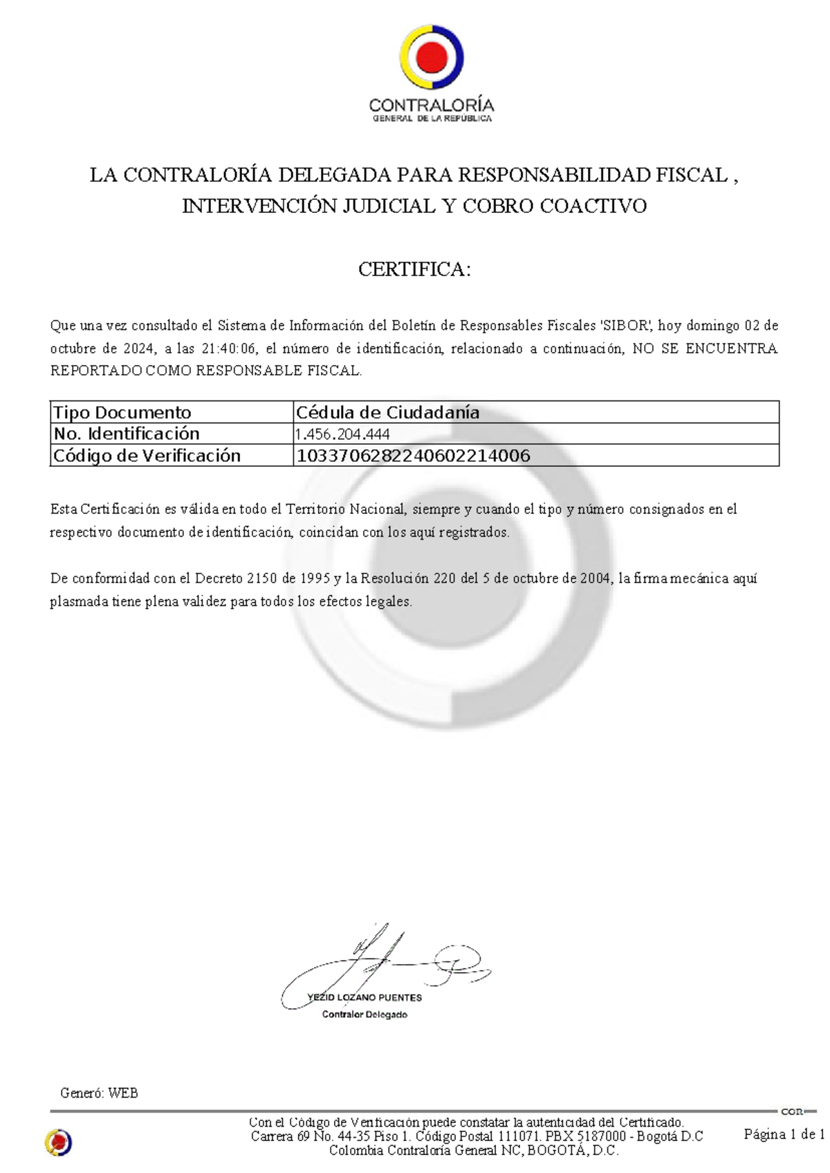 asw,cmkddm,smdl - LA CONTRALORÍA DELEGADA PARA RESPONSABILIDAD FISCAL ...