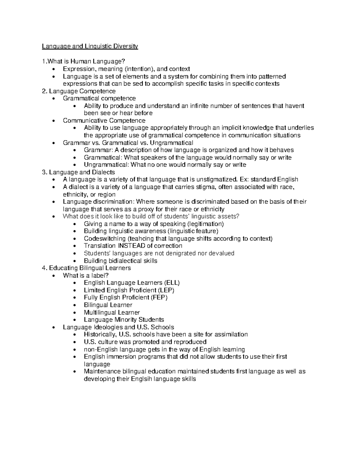 EDF2085- Language and Linguistic Diversity - Language and Linguistic ...