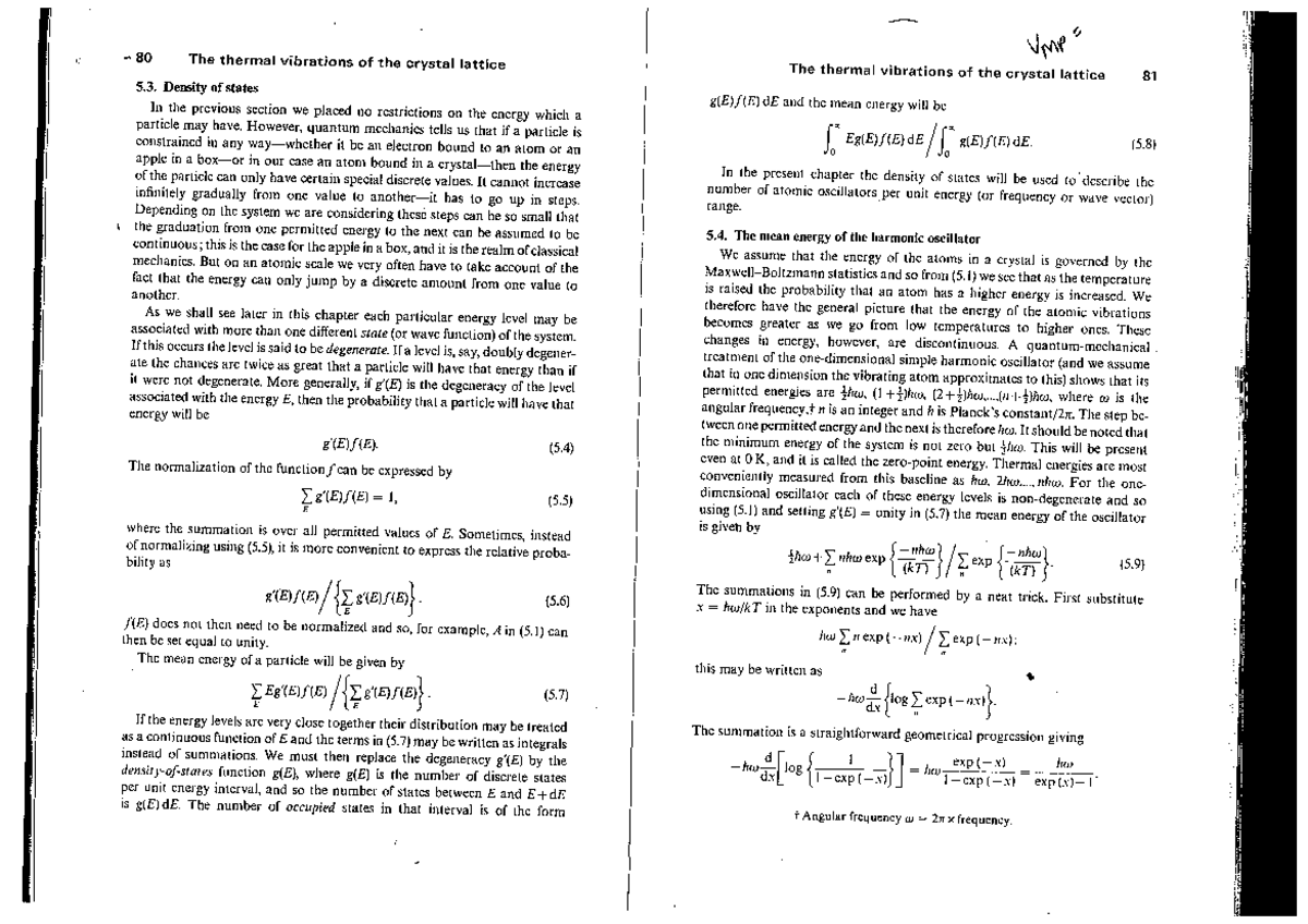 Thermal prop- Eienstien and Debye Theories - Environmental Physics ...