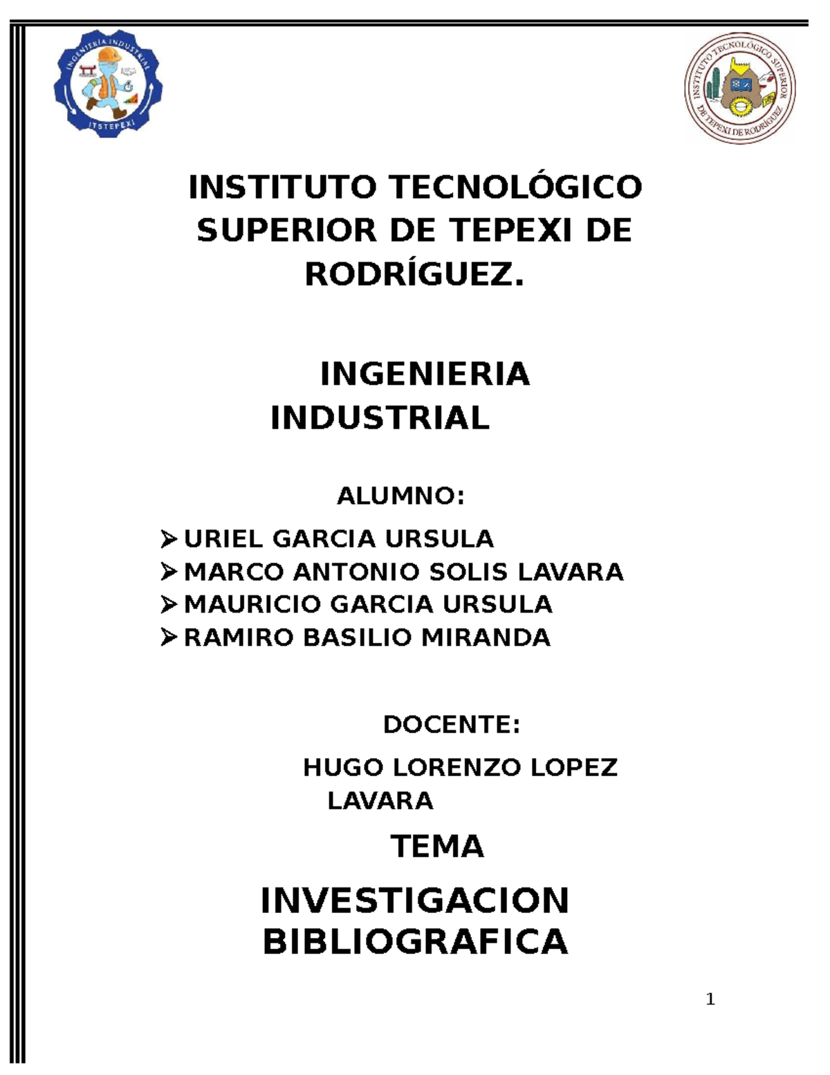 ISO 45001 - INSTITUTO TECNOLÓGICO SUPERIOR DE TEPEXI DE RODRÍGUEZ ...