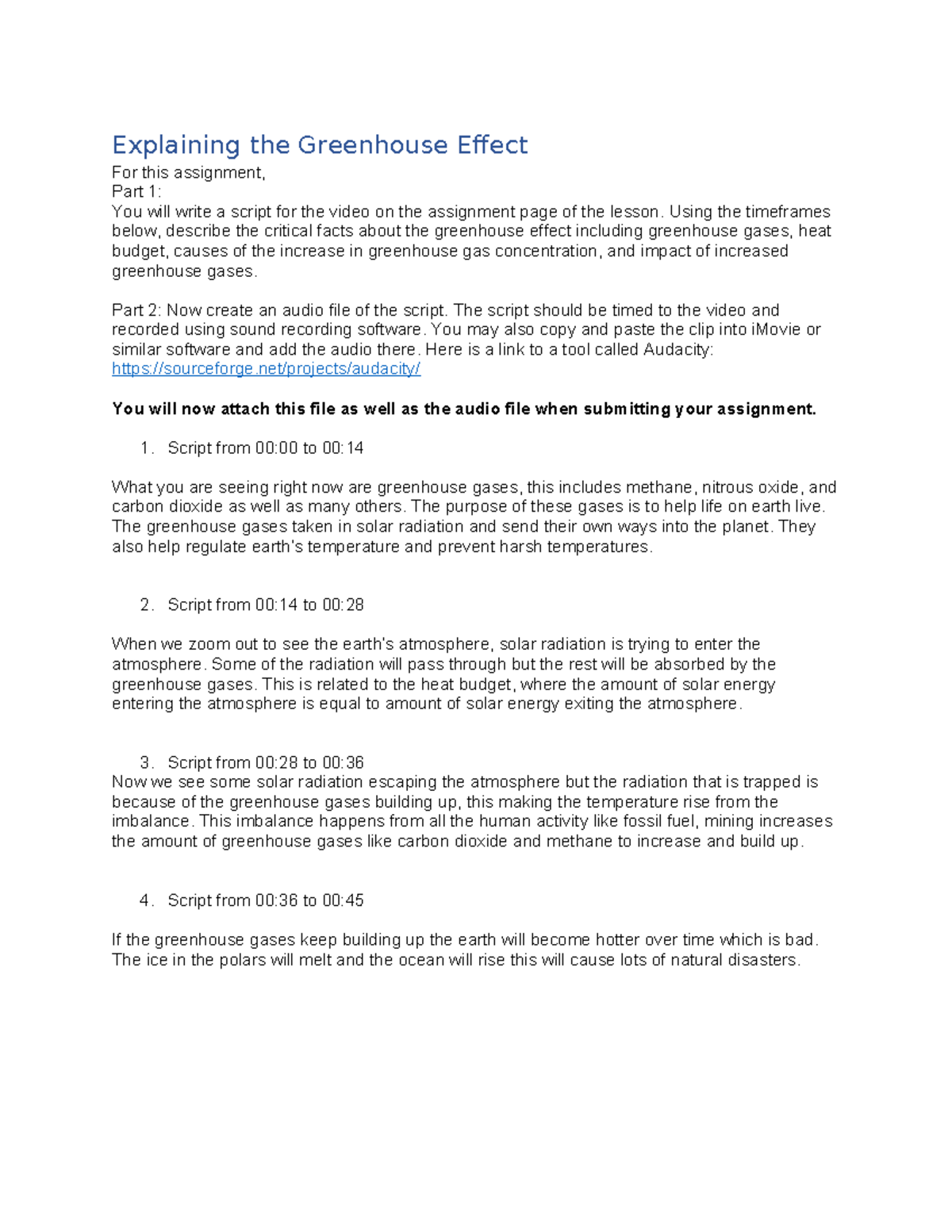 Explaining the greenhouse effect worksheet - Explaining the Greenhouse ...