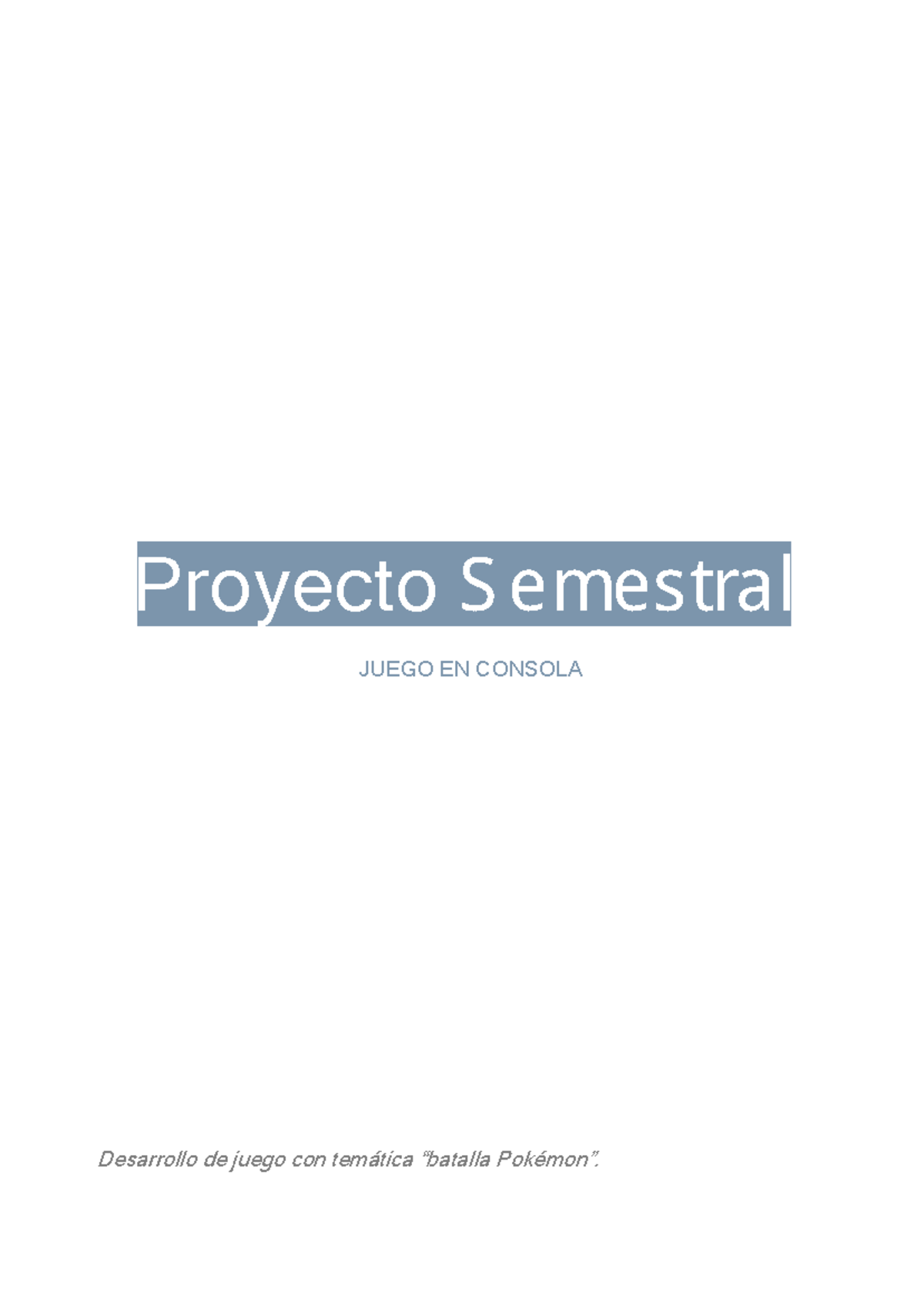 Proyecto Final - POAO - JUEGO EN CONSOLA Desarrollo de juego con ...