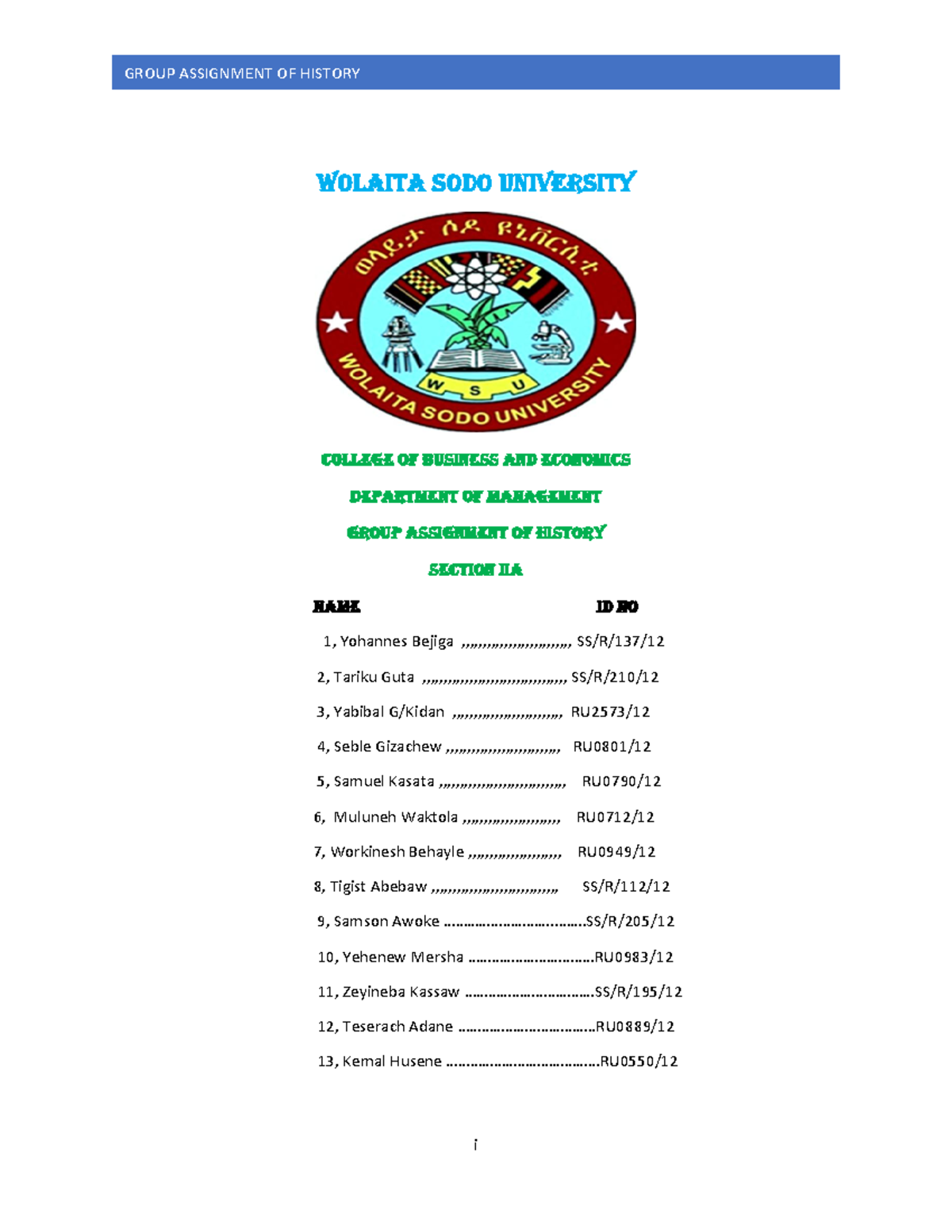 Human evolution - good notes - i WOLAITA SODO UNIVERSITY COLLEgE Of ...