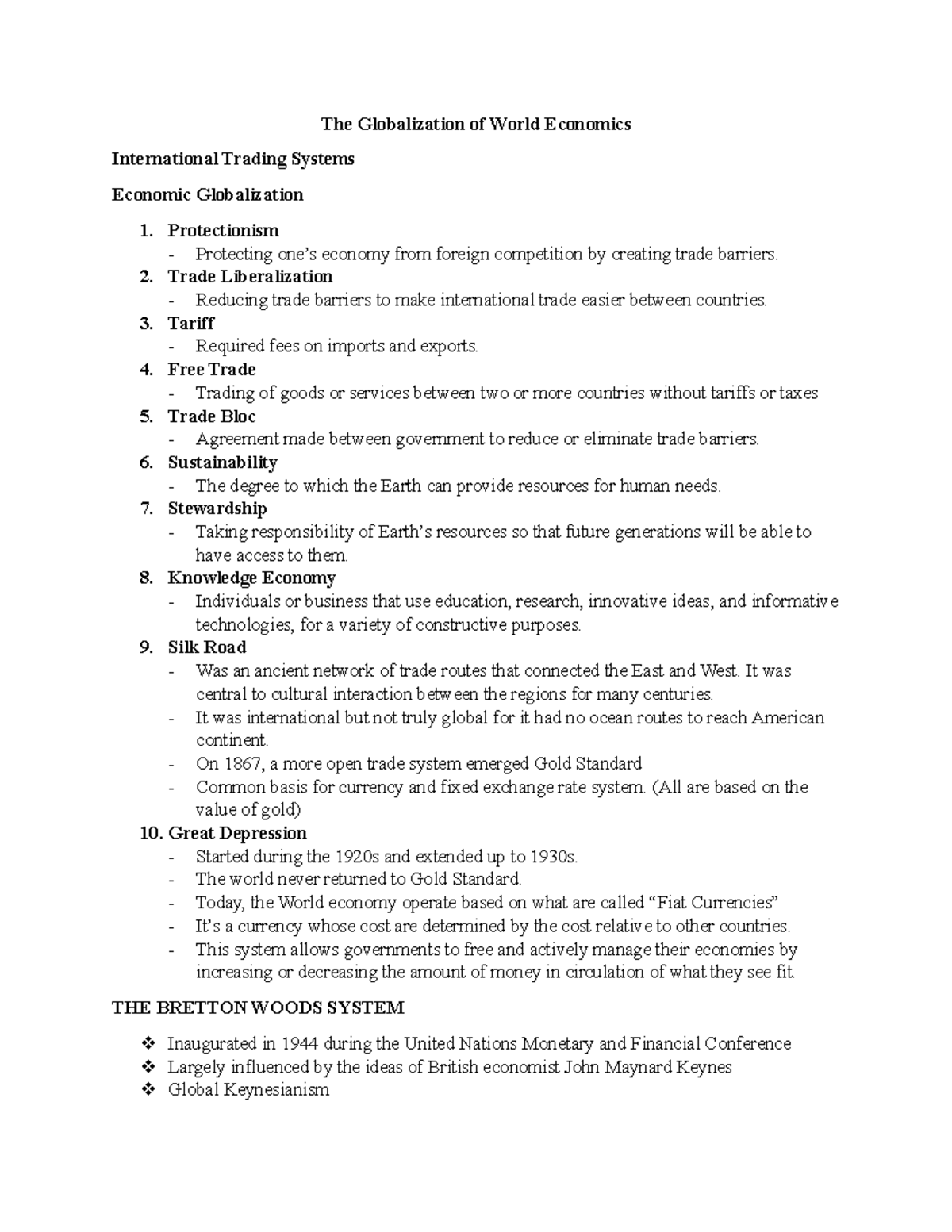 The Globalization of World Economics - The Globalization of World ...