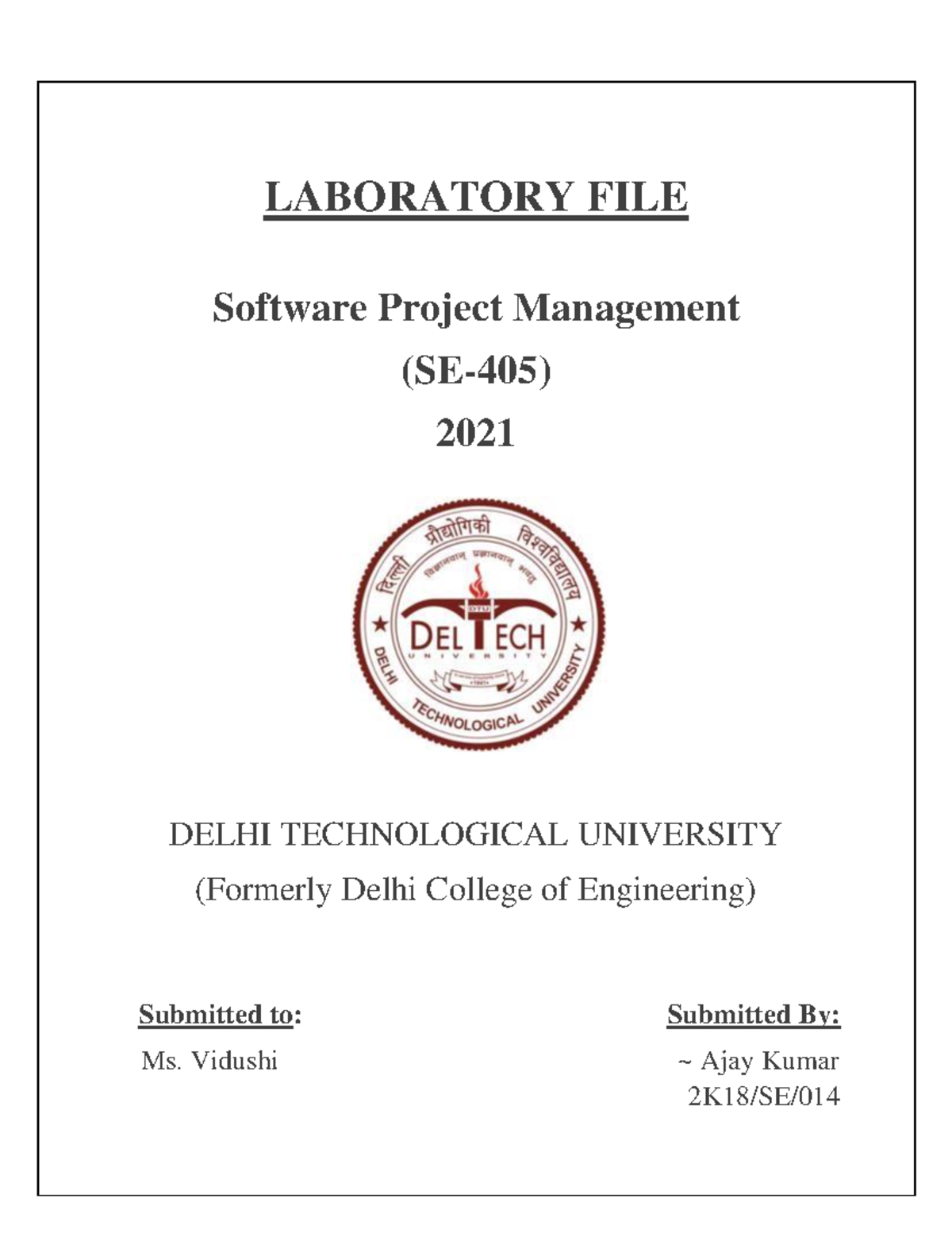 Software Project Management -Lab file - LABORATORY FILE Software ...
