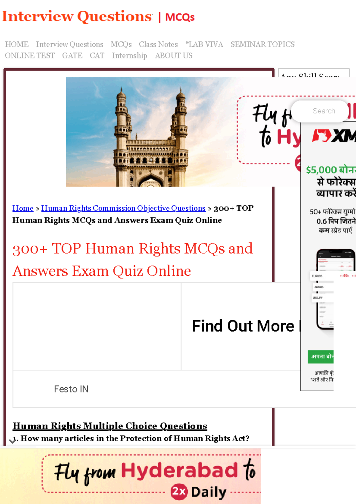 Human Rights MCQs - How many articles in the Protection of Human Rights ...