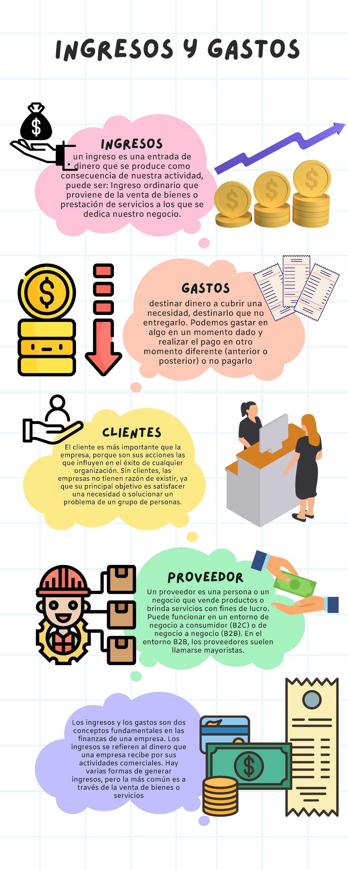 Infografía Creatividad Simple Blanco - ingresos y gastos ingresos ...