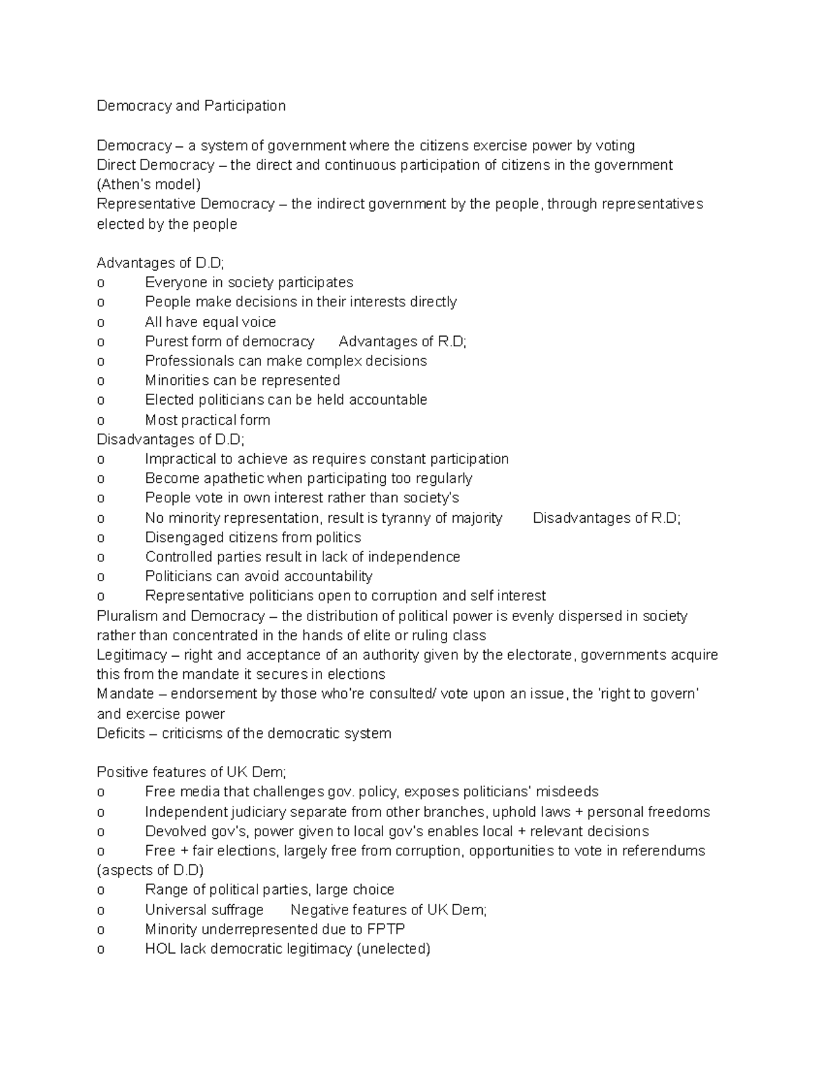 Democracy and participation - Democracy and Participation Democracy – a ...