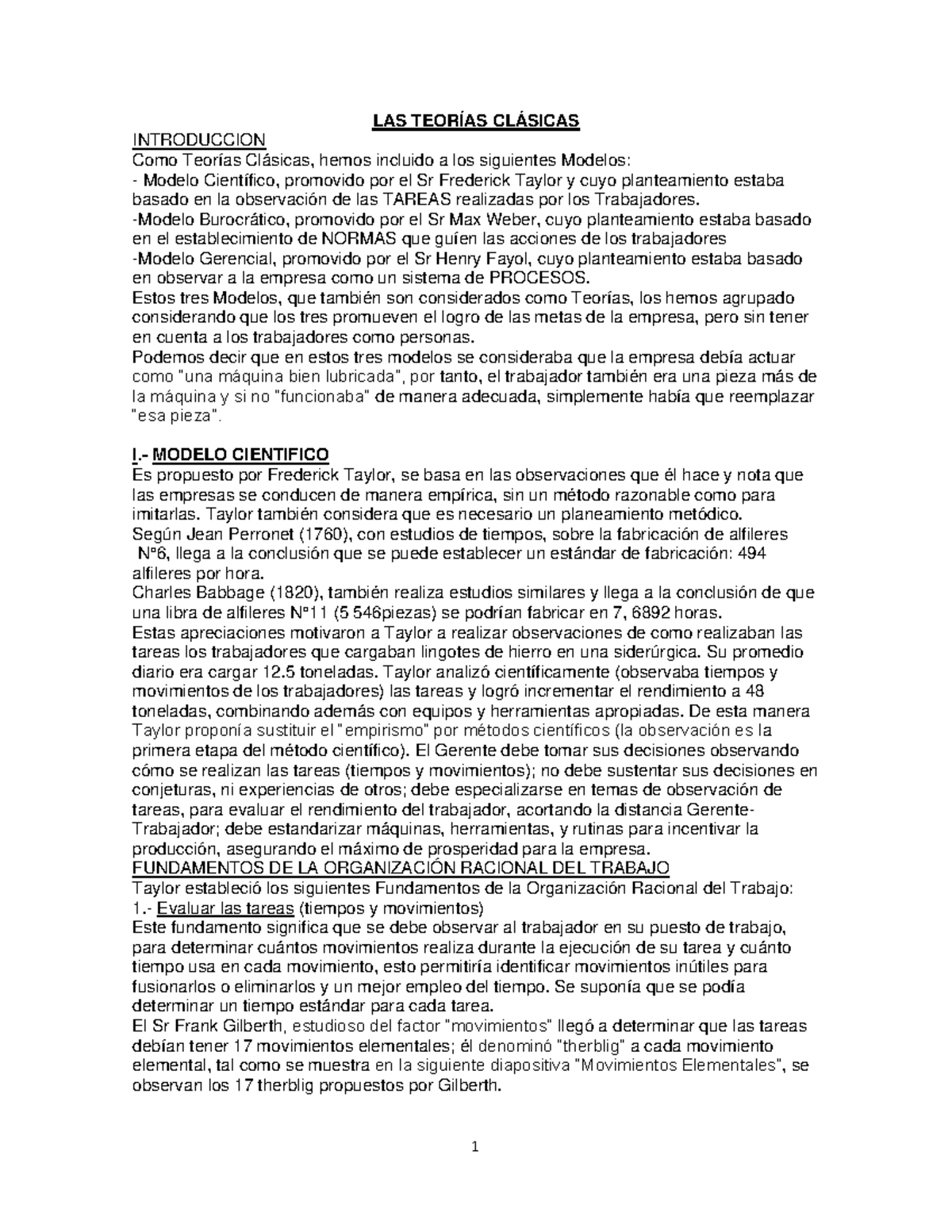 T Clasic 23 1 - dddddddddd - LAS TEORÍAS CLÁSICAS INTRODUCCION Como ...