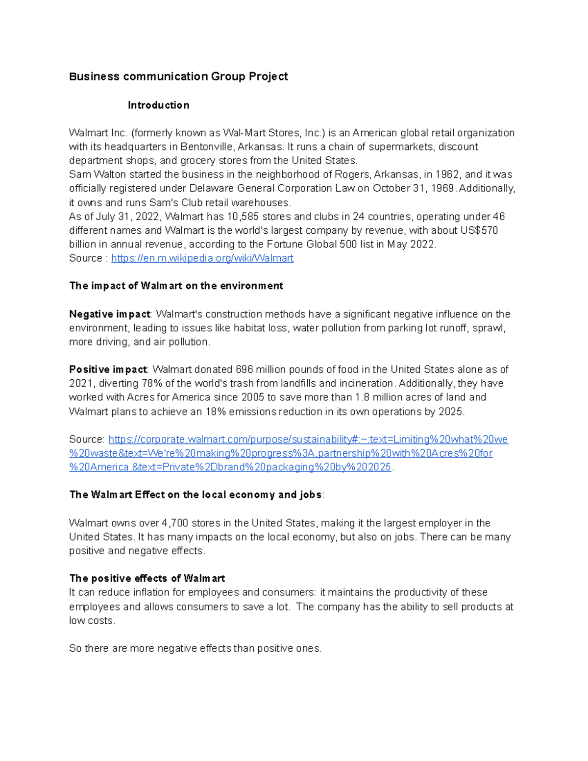 Business communication Group Project - Business communication Group ...