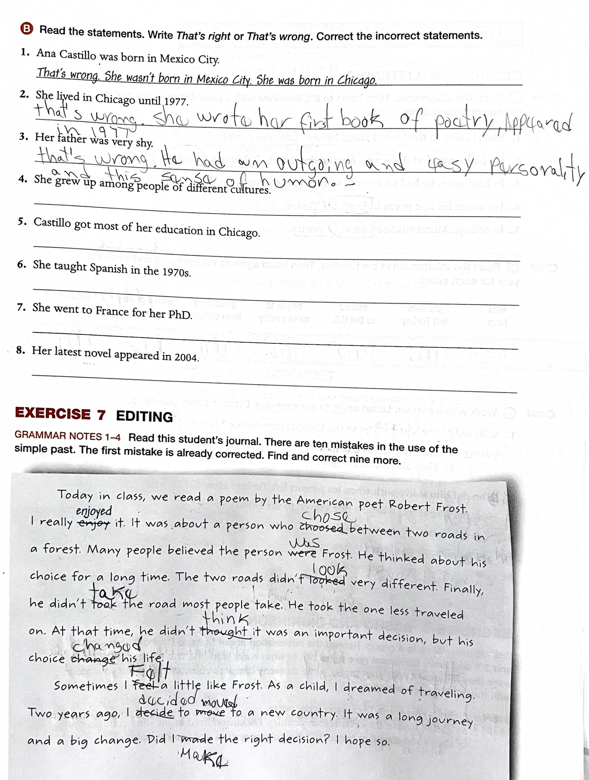 Focus on Grammar 25 - Class Practice. - ESL 5 11733 - Studocu