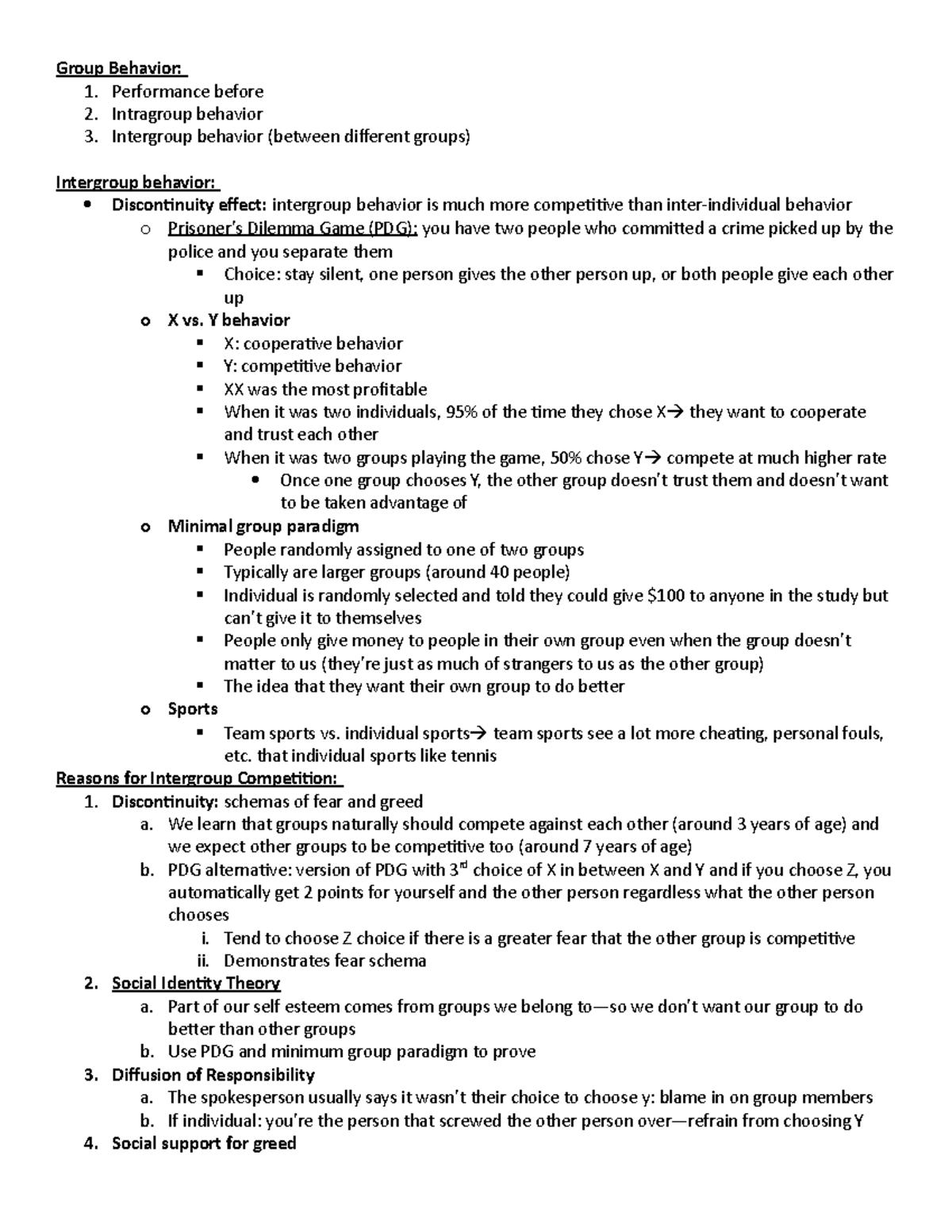 2016 0330 - Lecture notes - Group Behavior: 1. Performance before 2 ...