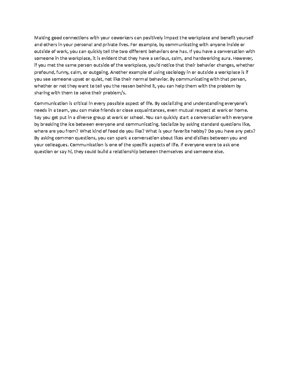 SOC Week 4 Assignment - Making Good Connections - Making good ...