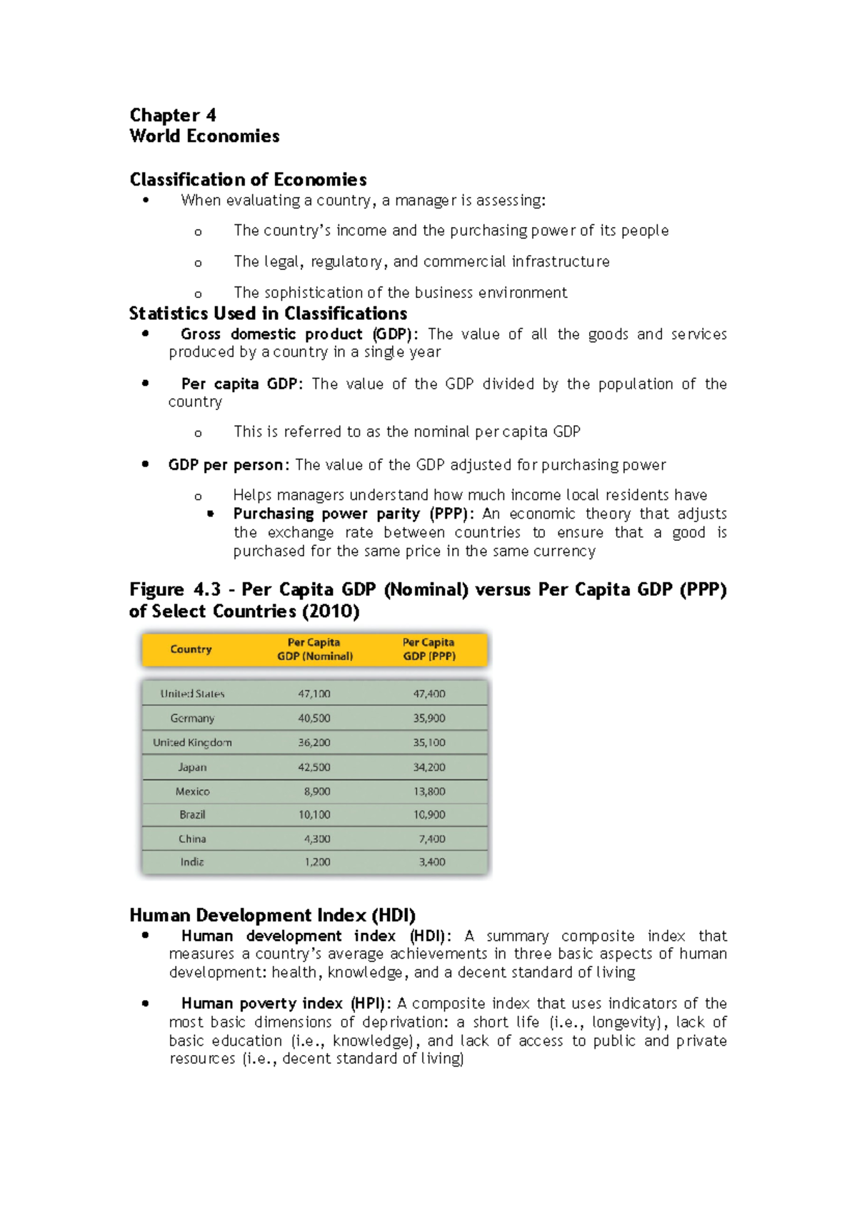 chapter 4 World Economies - Chapter 4 World Economies Classification of ...