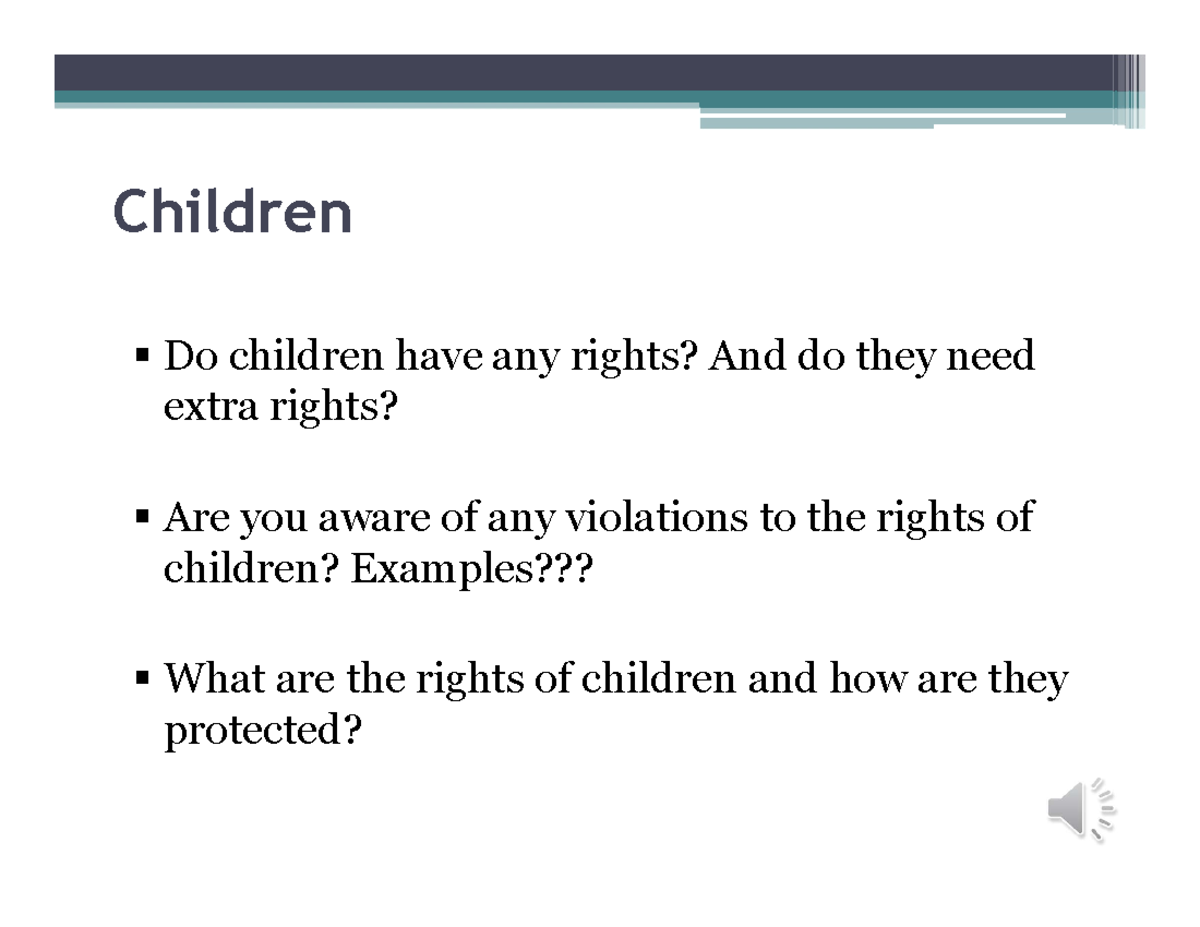 T9 Children rights PDF - lecture - Do children have any rights? And do ...