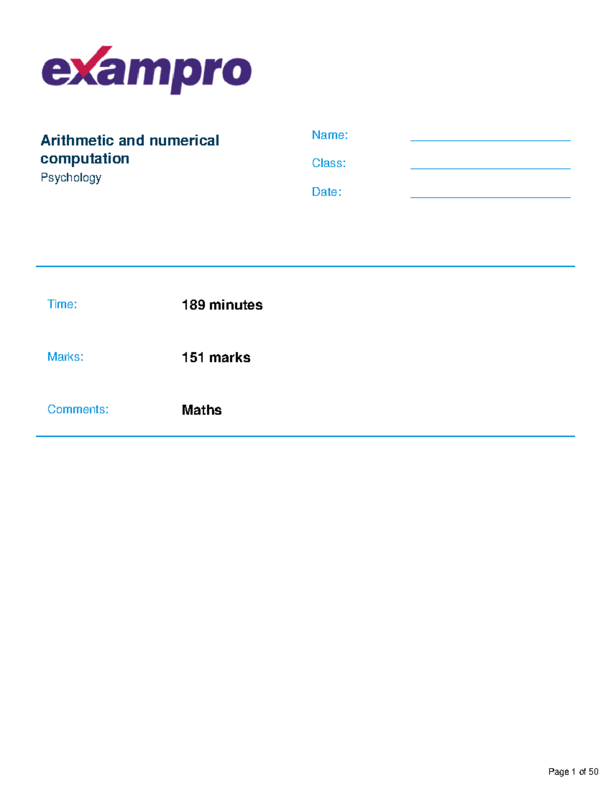 1 Arithmetic Numerical Computation Psych Arithmetic And Numerical 6300