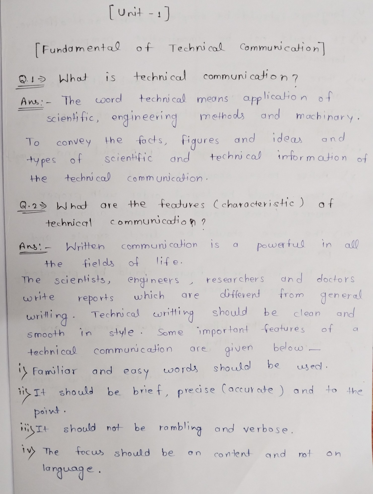 TC unit-1 - tc notes - Technical Communication/Universal Human Values ...
