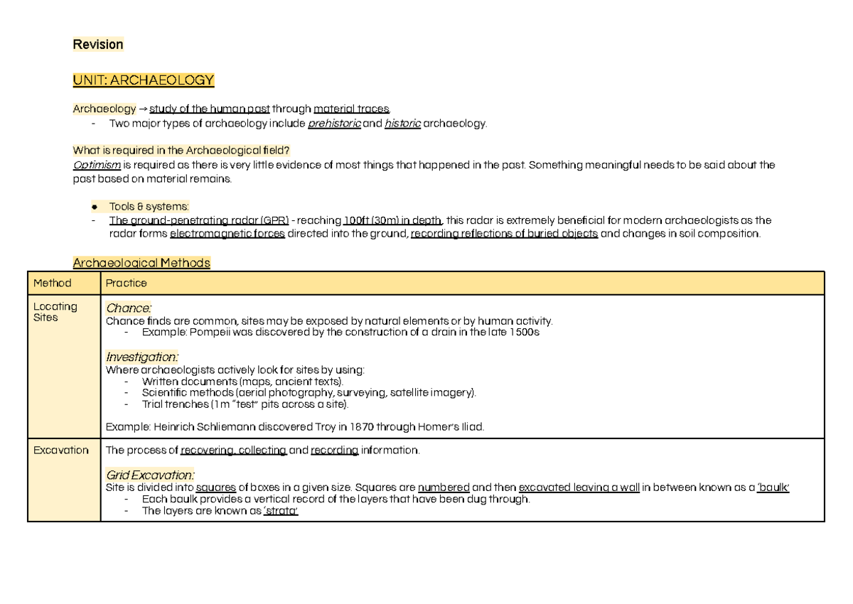 Preliminary-ancient-history-notes-65768 aba6fa77 3 - UNIT: ARCHAEOLOGY ...
