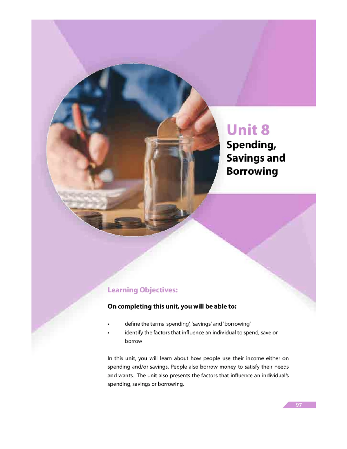 Unit 8 - Spending, Savings and Borrowing - Accounting Tuition - Unit 8 ...