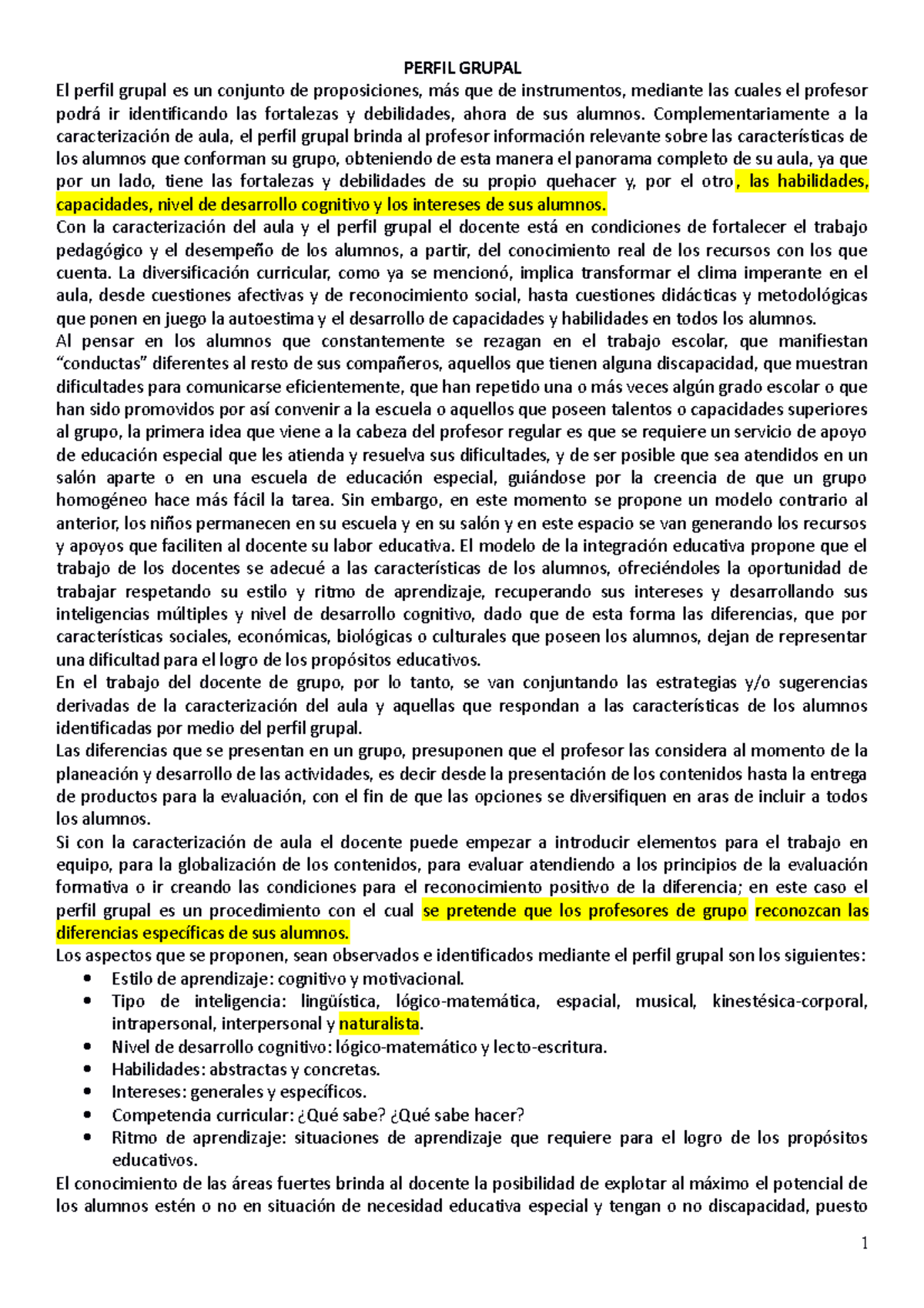 C2bfque es el perfil grupal - PERFIL GRUPAL El perfil grupal es un conjunto de proposiciones ...