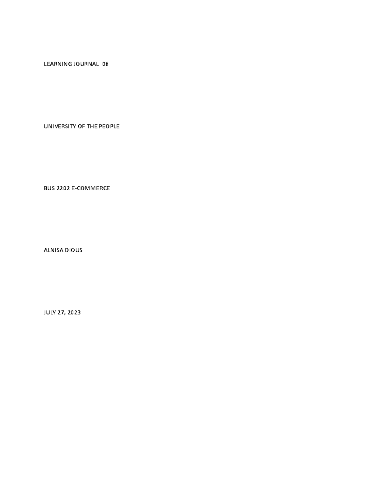 Learning Journal 6-WPS Office - LEARNING JOURNAL 06 UNIVERSITY OF THE ...