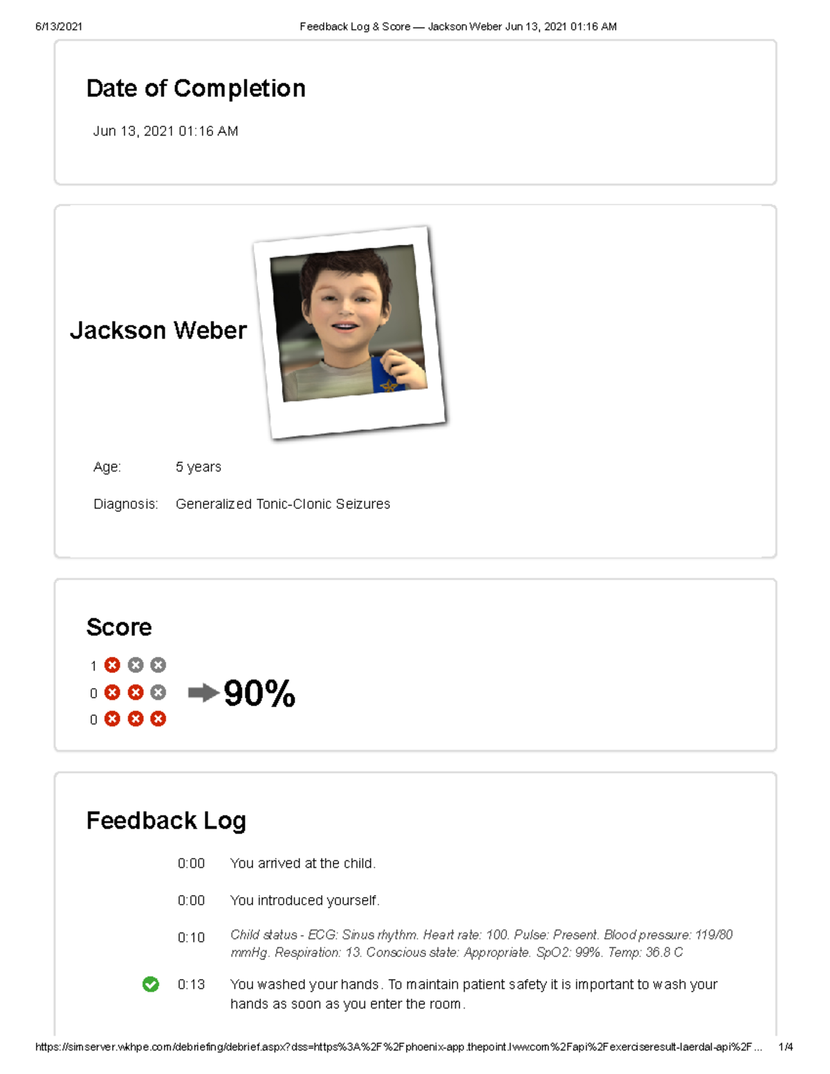 Feedback Log & Score — Jackson Weber 2020 - Date of Completion Jun 13 ...