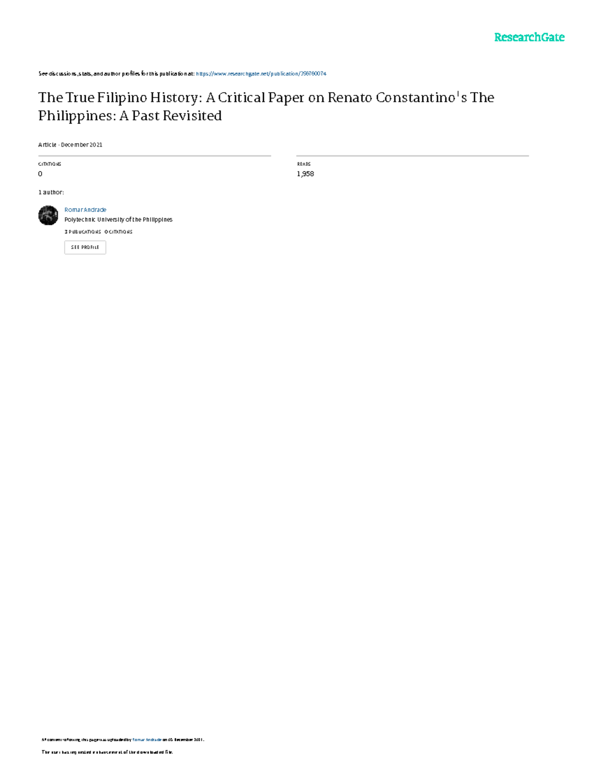 Critical Paper - The user has requested enhancement of the downloaded ...