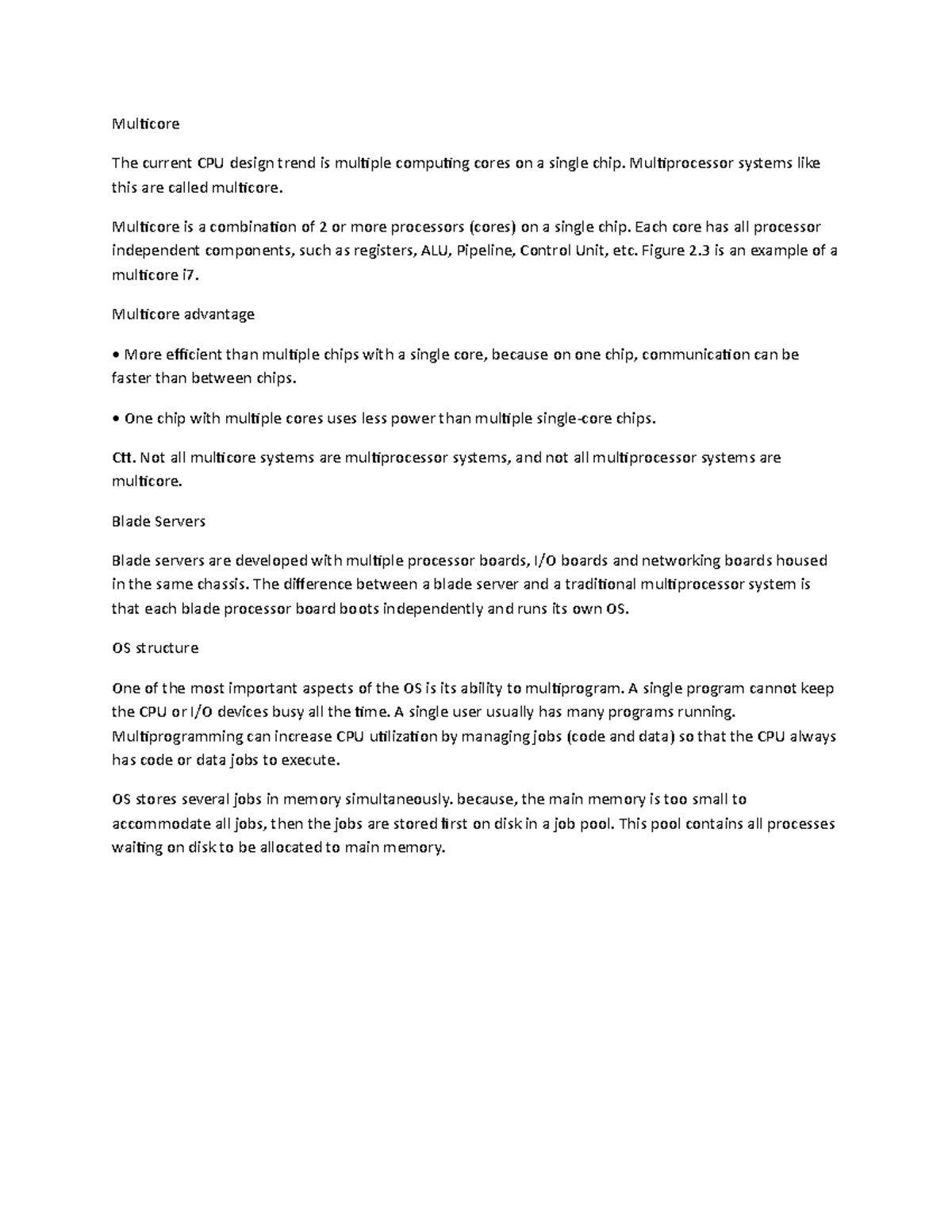 Advantage multicore - Multicore The current CPU design trend is ...