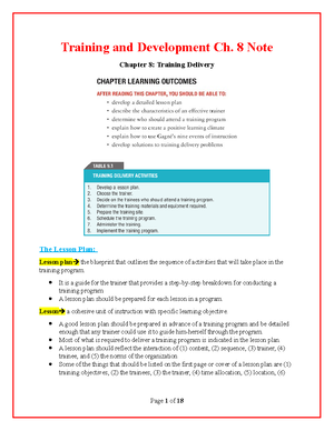 Training Ch 10 Note - note - Training and Development Ch. 10 Note ...